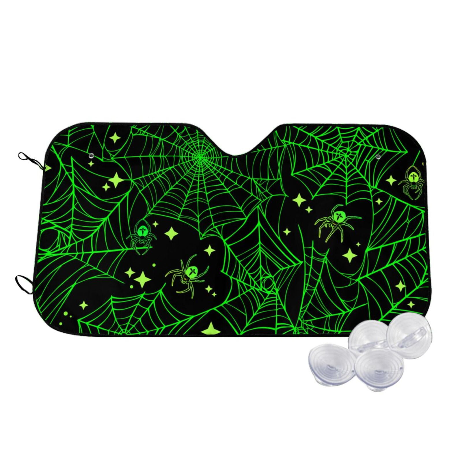 Balery Green Bright Web With Spiders Windshield Sun Shade, Car Front ...