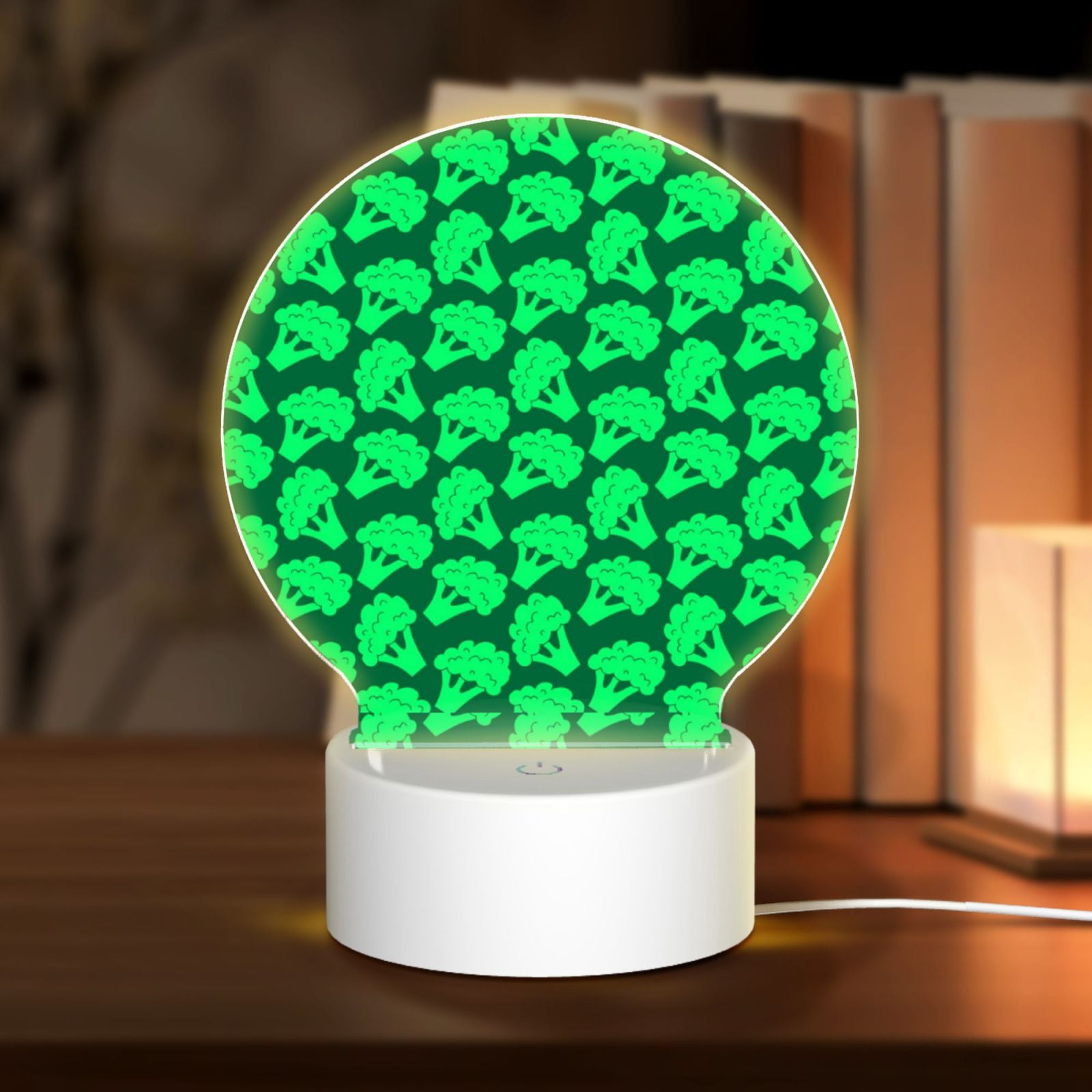 Balery Green Broccoli Pattern Acrylic Night Light Gift with 3 Color ...