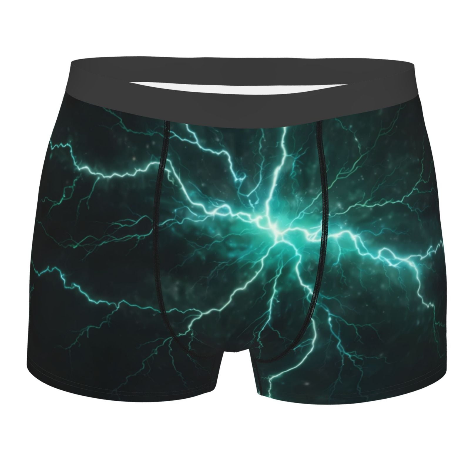 Balery Green Lightning Flash Men's Boxer Briefs, Soft and Breathable ...