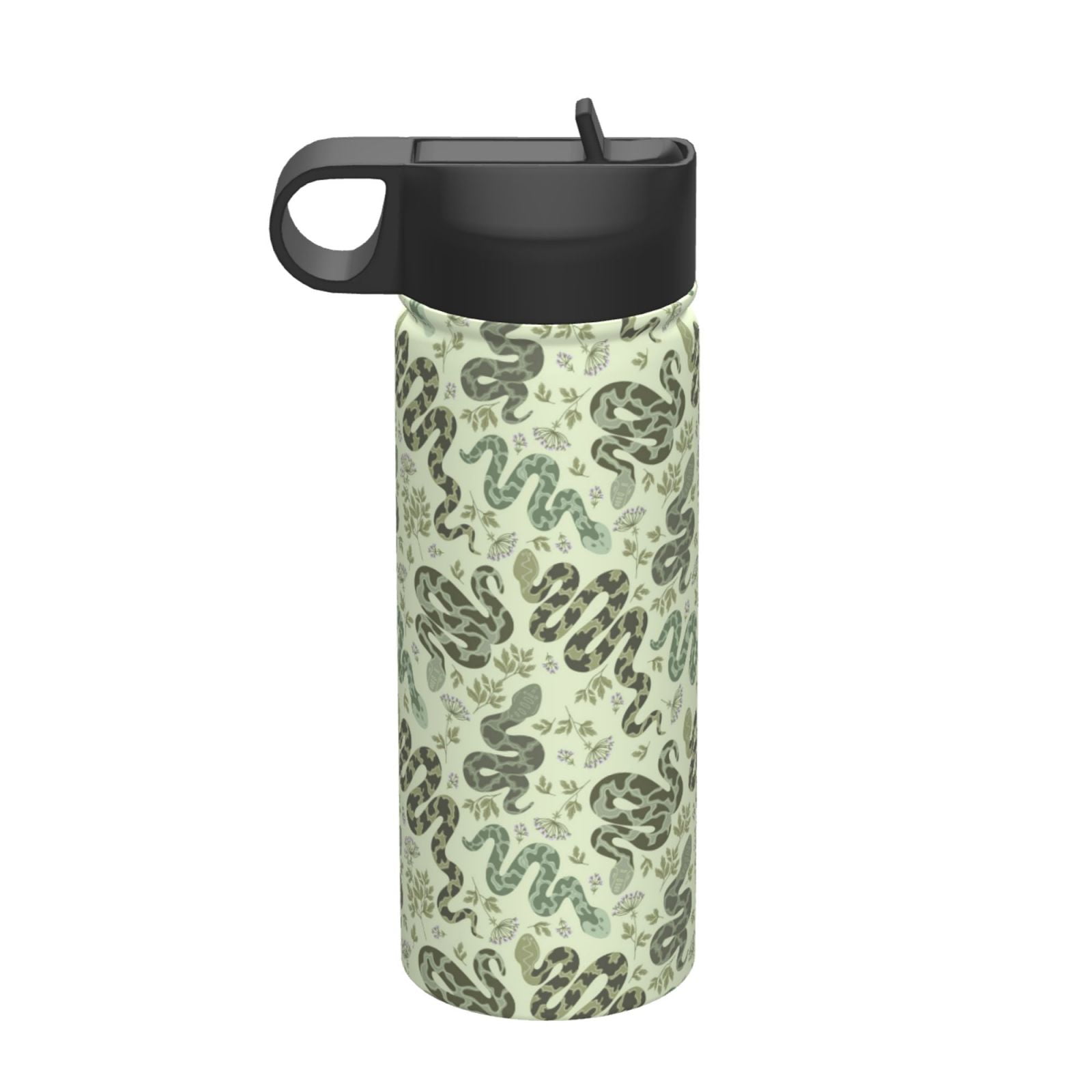 Balery Green Snake Pattern Water Bottle,18oz Sports Insulated Kettle ...