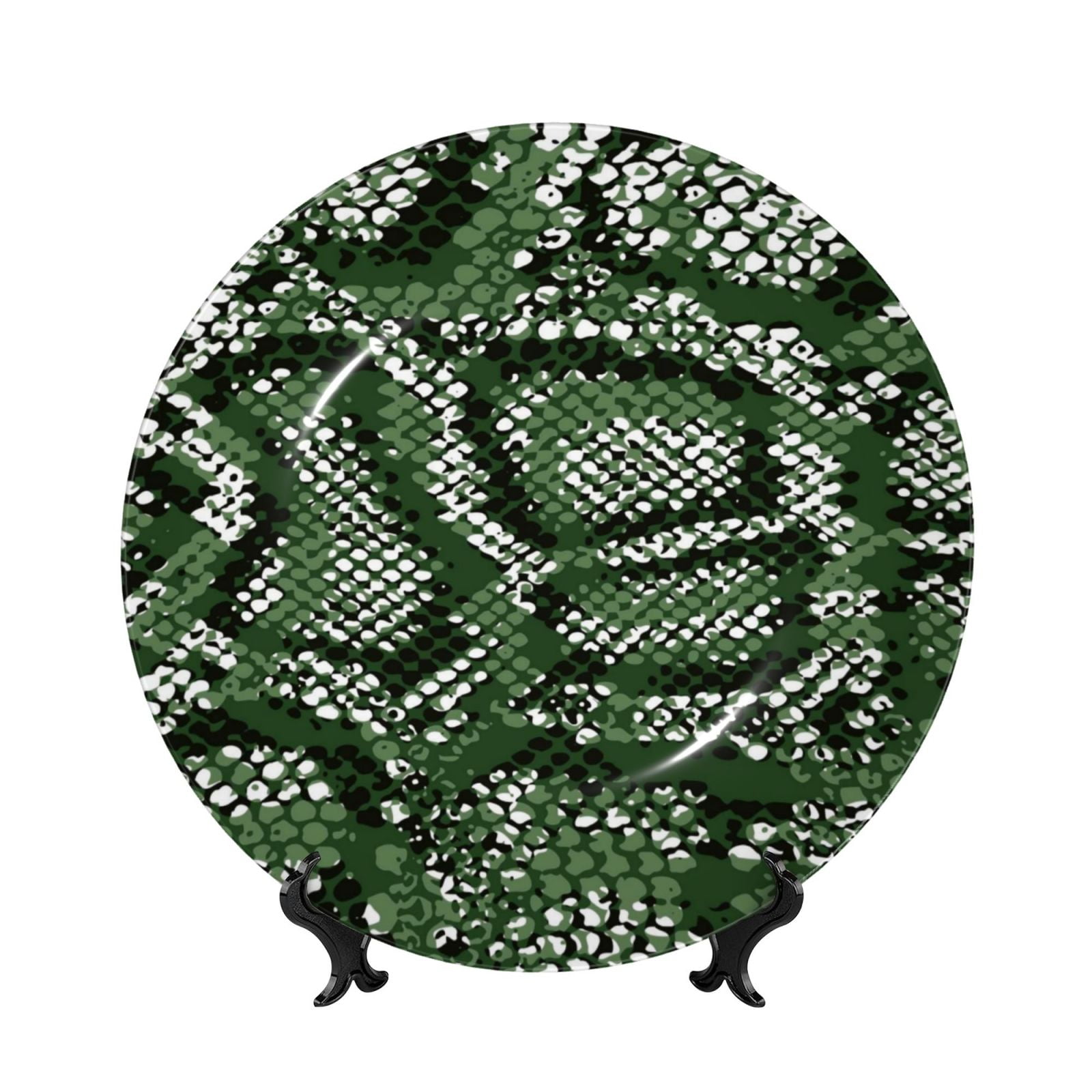 Balery Green Snakeskin Print Bone China Decorative Plate Ceramic Dinner ...