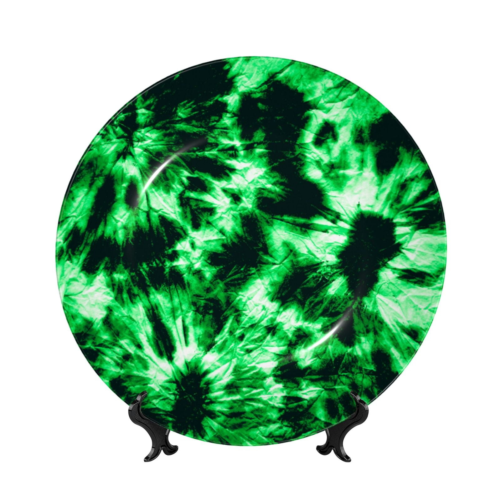 Balery Green Tie Dye Print Bone China Decorative Plate Ceramic Dinner ...
