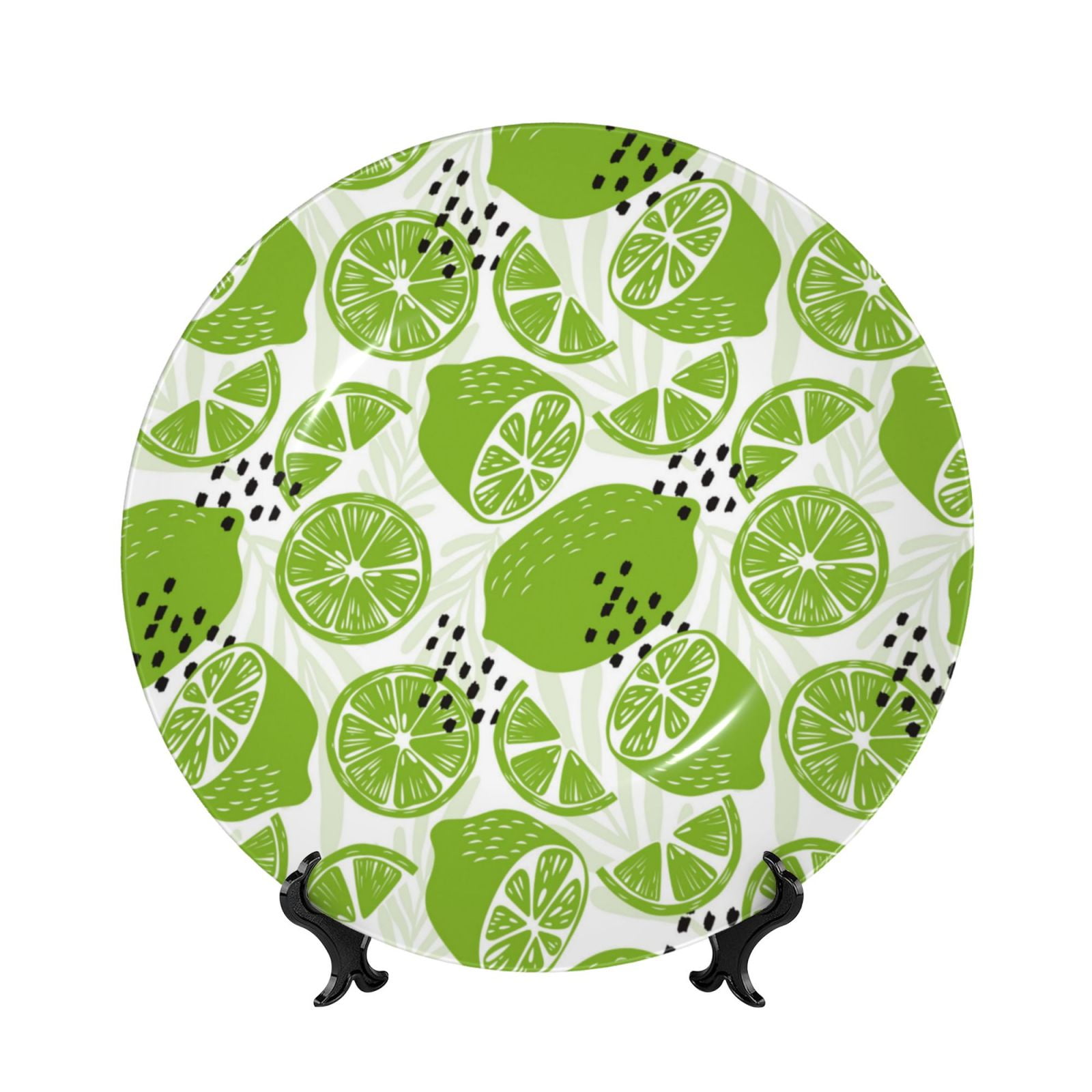 Balery Green Various Lemons Print Bone China Decorative Plate Ceramic ...