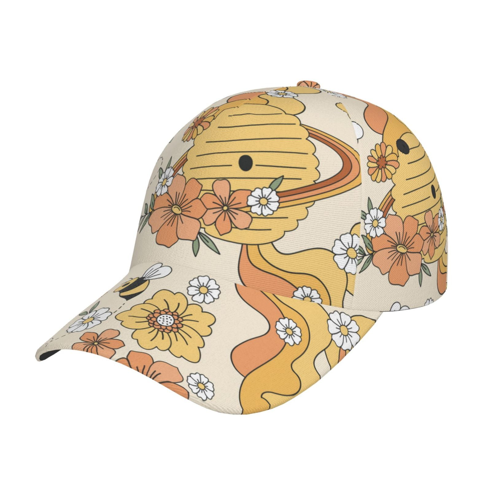 Balery Groovy Floral Baseball Cap For Women Men,Adjustable Size For ...