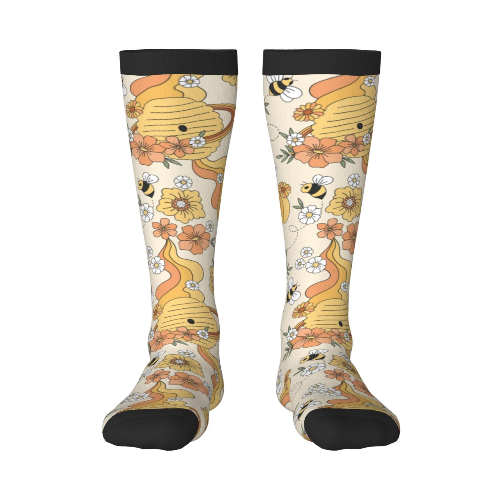 Balery Groovy Floral Fun Novelty Socks Men'S Women'S Crew Socks Funny ...