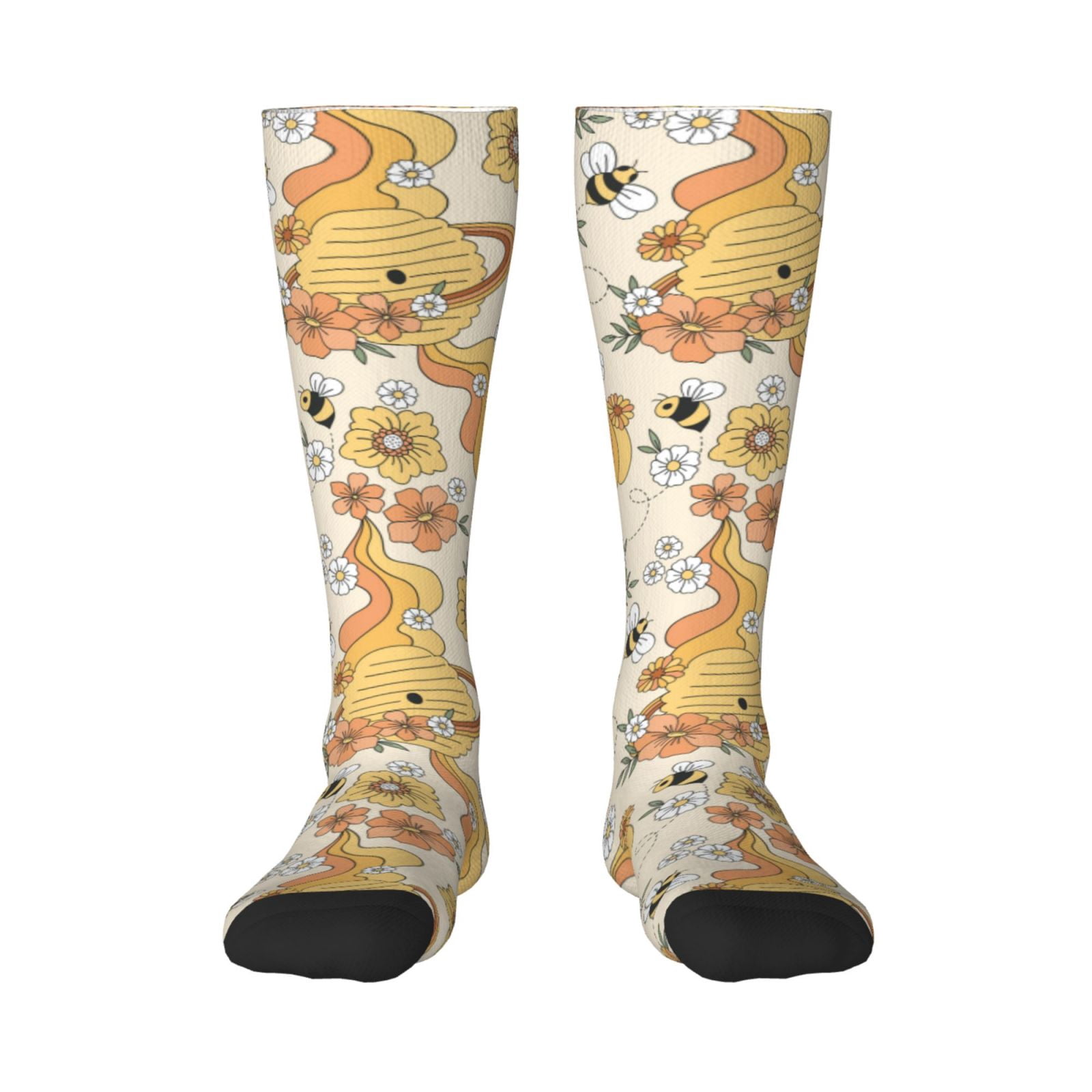 Balery Groovy Floral Fun Novelty Socks Men'S Women'S Crew Socks Funny ...