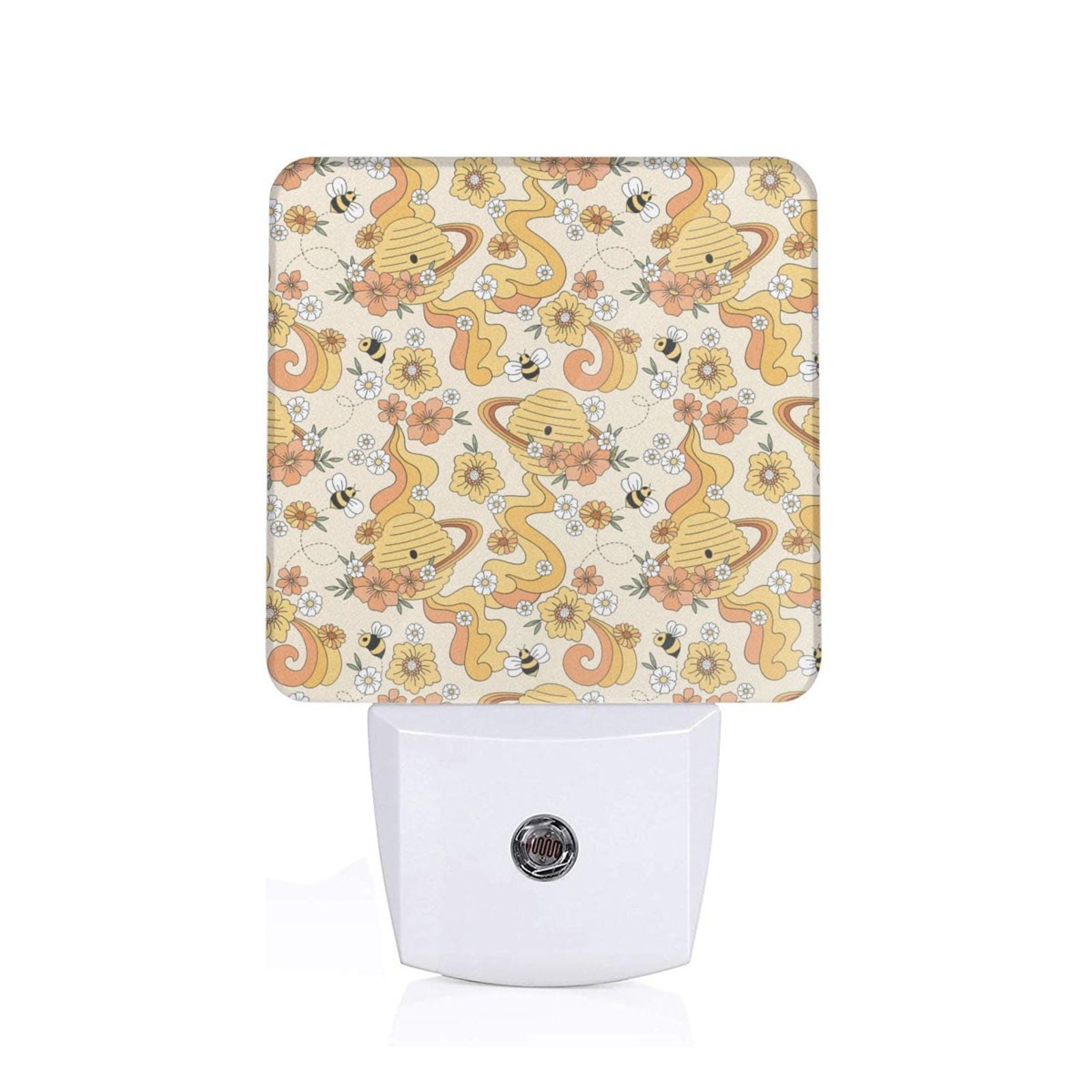 Balery Groovy Floral Pattern LED Night Light with Automatic Sensor Plug ...