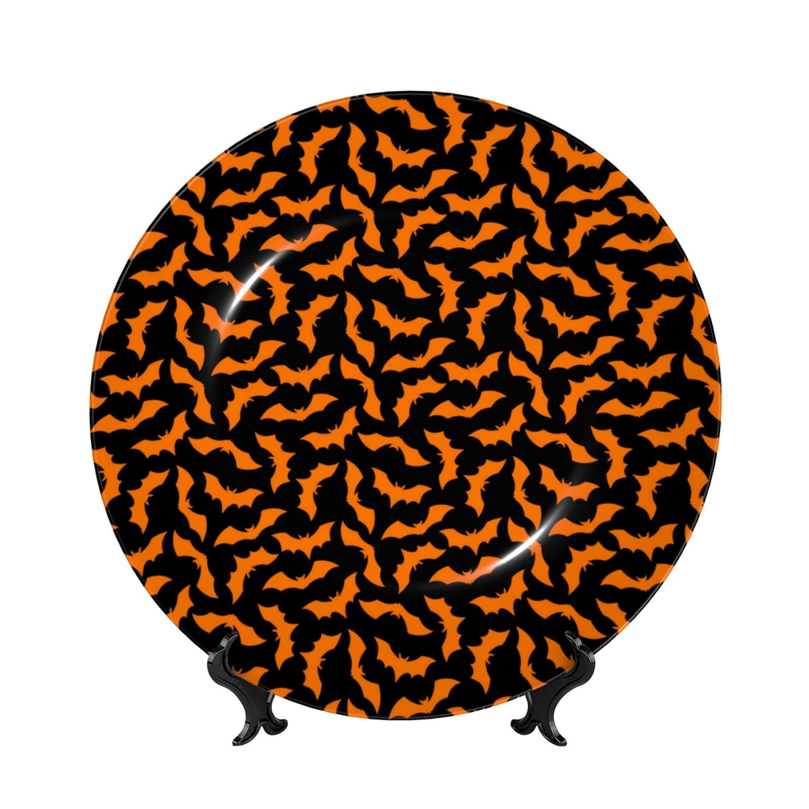 Balery Halloween Bat Print Bone China Decorative Plate Ceramic Dinner ...