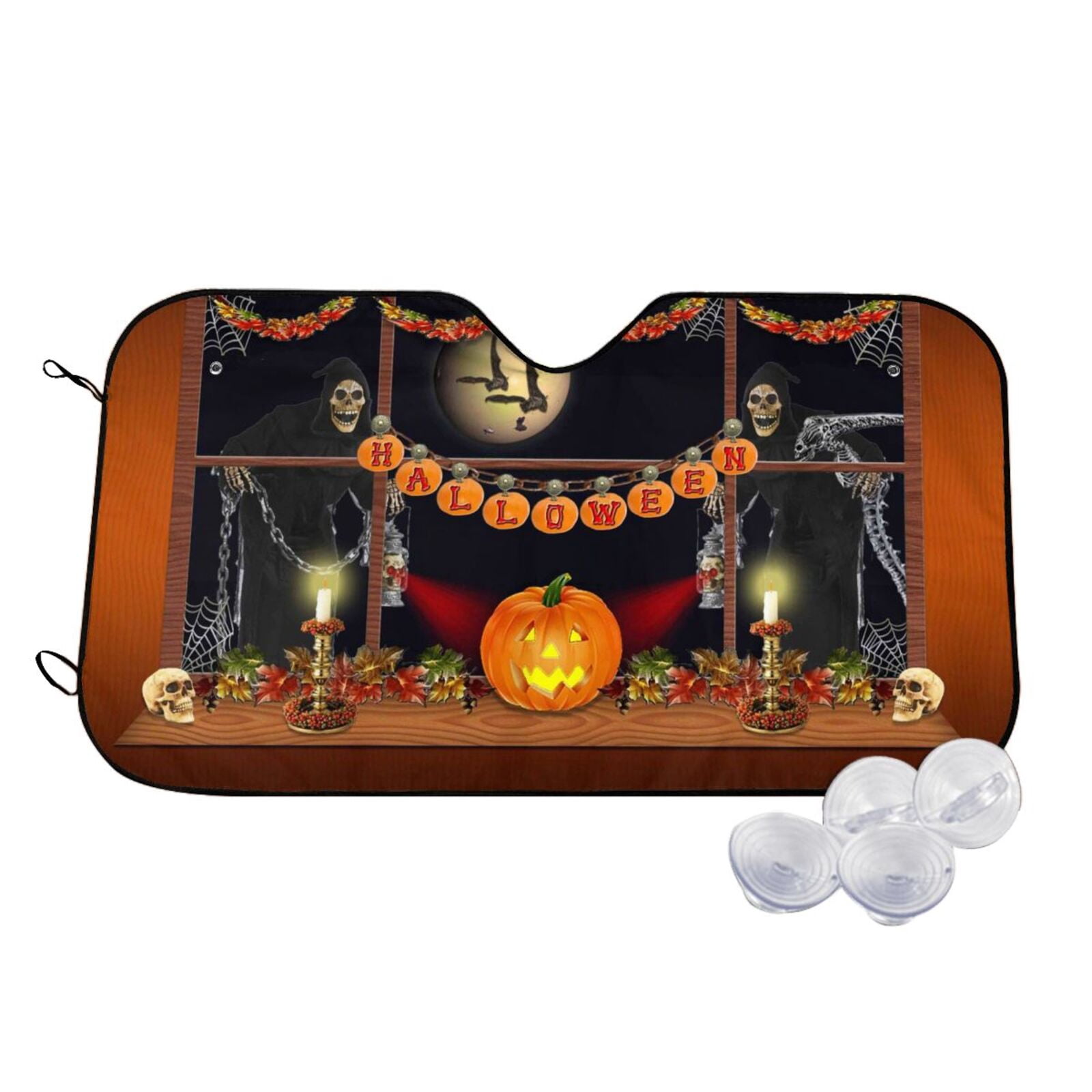 Balery Halloween Decoration Print Car Windshield Sun Shade,Windshield ...