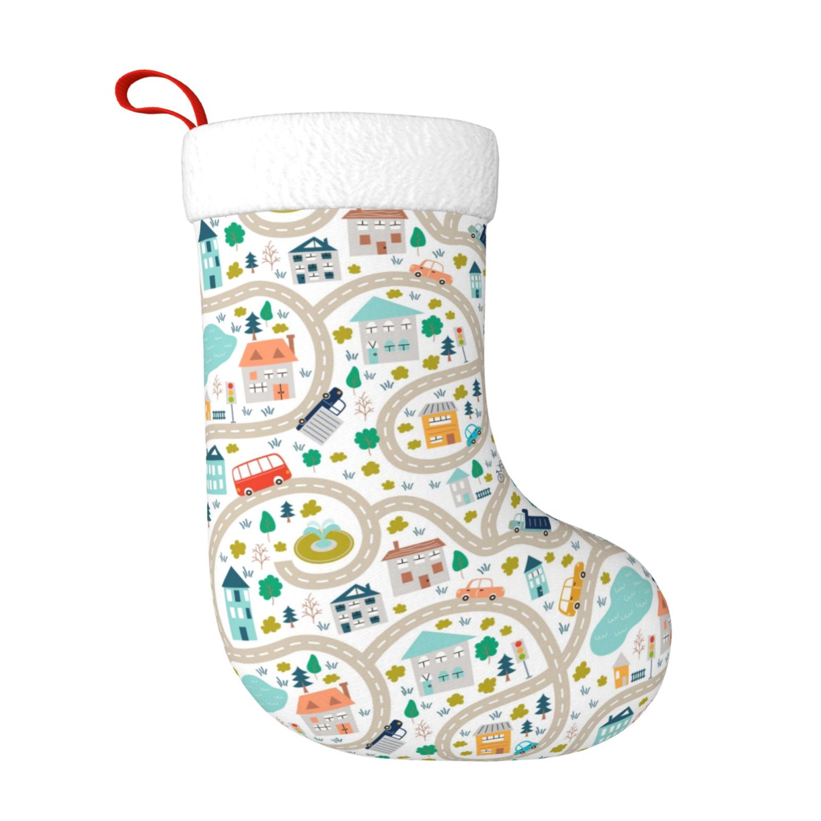 Balery Hand Drawn Cars Trucks Buses And Roads Pattern Christmas ...