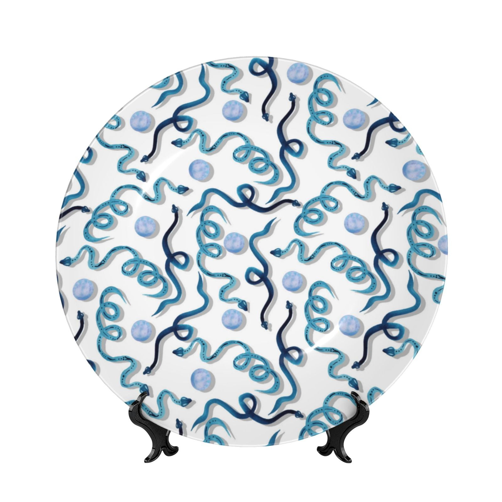 Balery Hand Drawn Snake Print Bone China Decorative Plate Ceramic ...