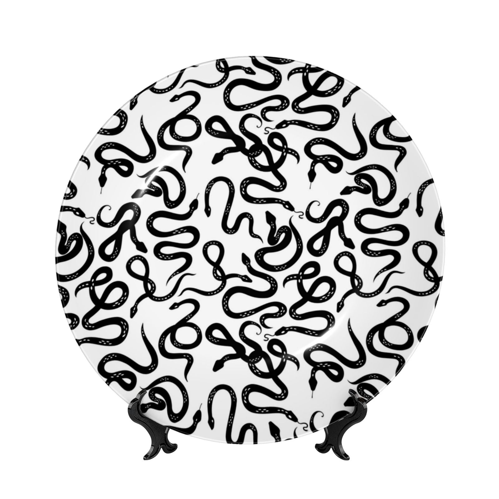 Balery Hand Drawn Snake Print Bone China Decorative Plate Ceramic ...