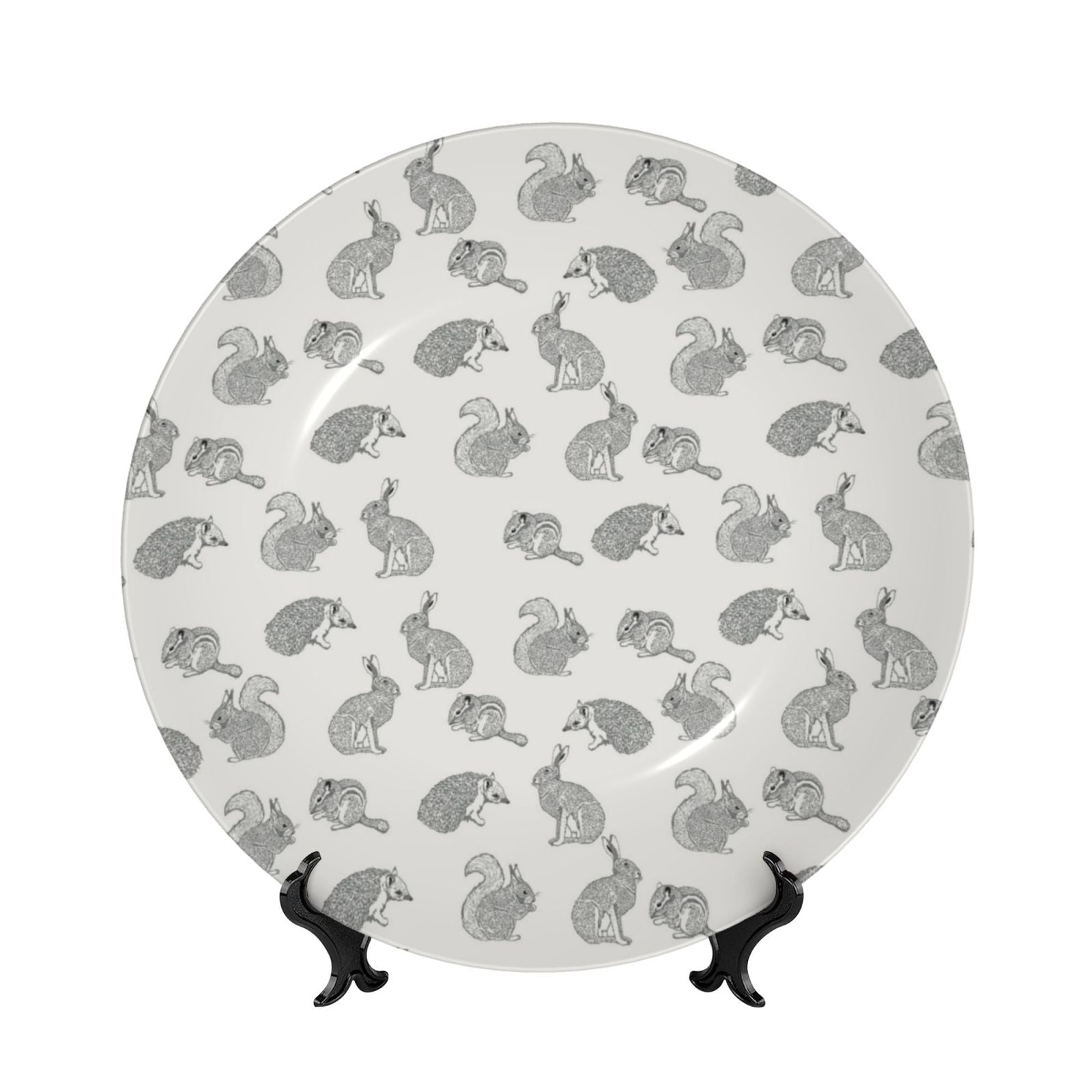 Balery Hand Drawn Squirrel Print Bone China Decorative Plate Ceramic ...