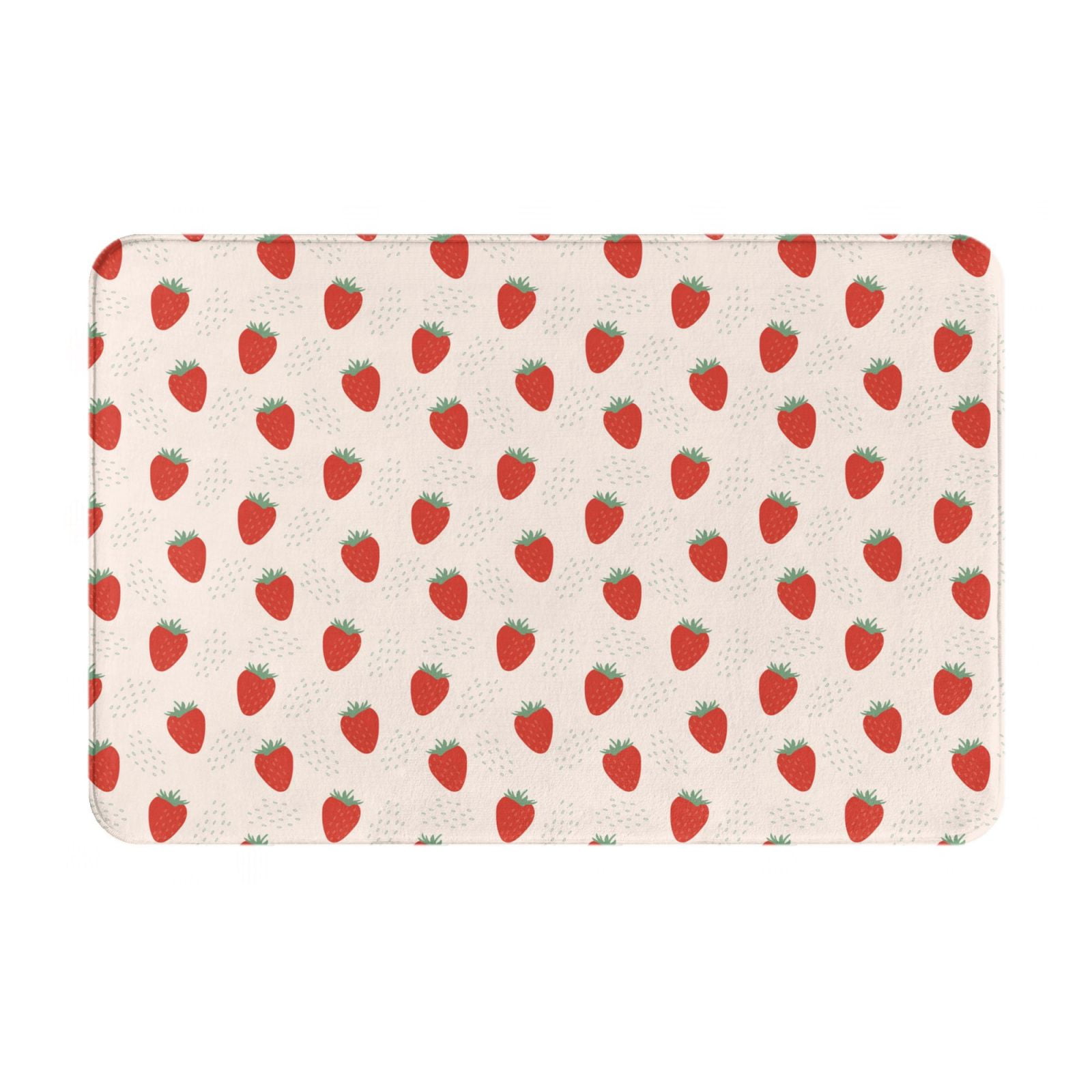 Balery Hand Drawn Strawberry Doormat, Durable Flannel Fabric ...