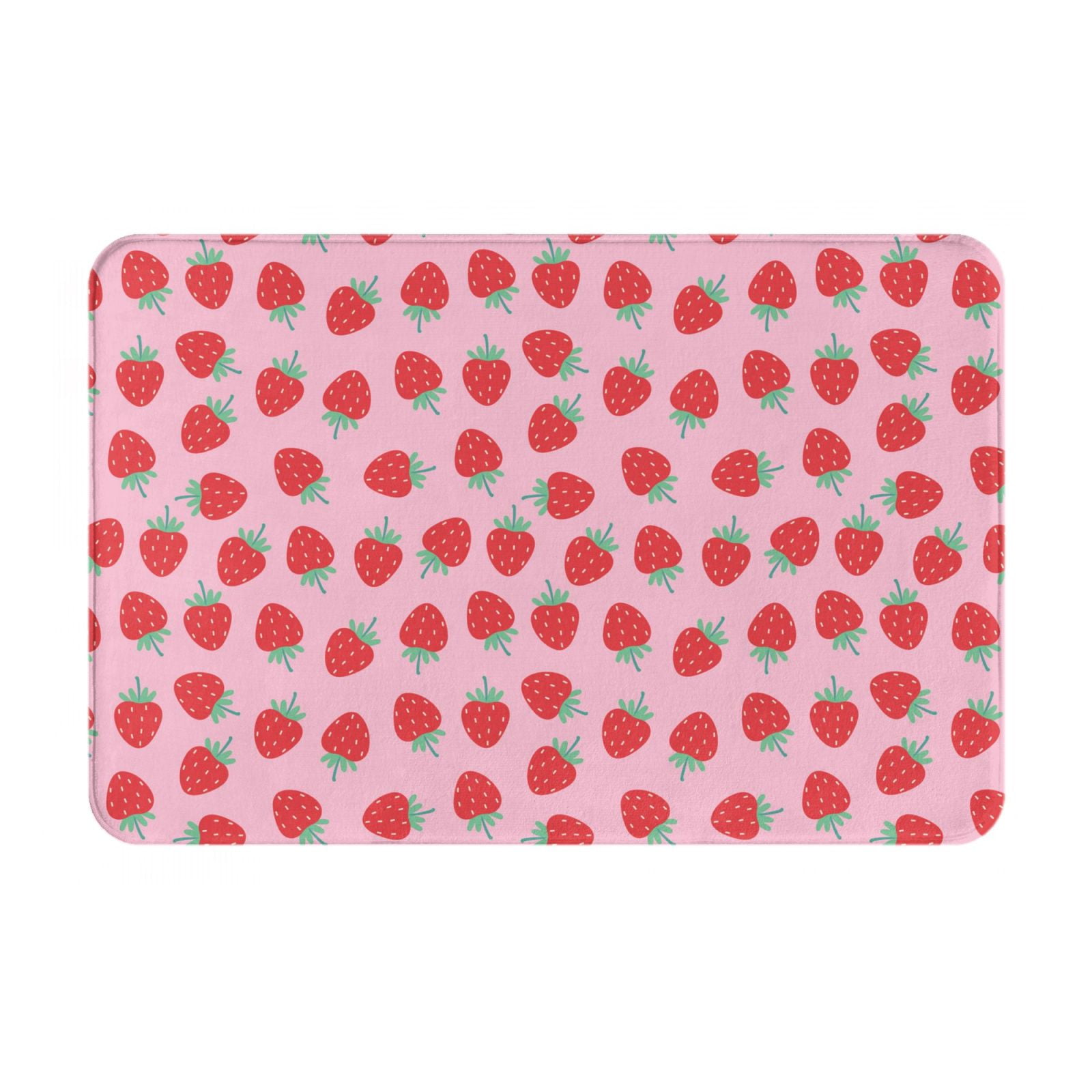 Balery Hand Drawn Strawberry Doormat, Durable Flannel Fabric ...