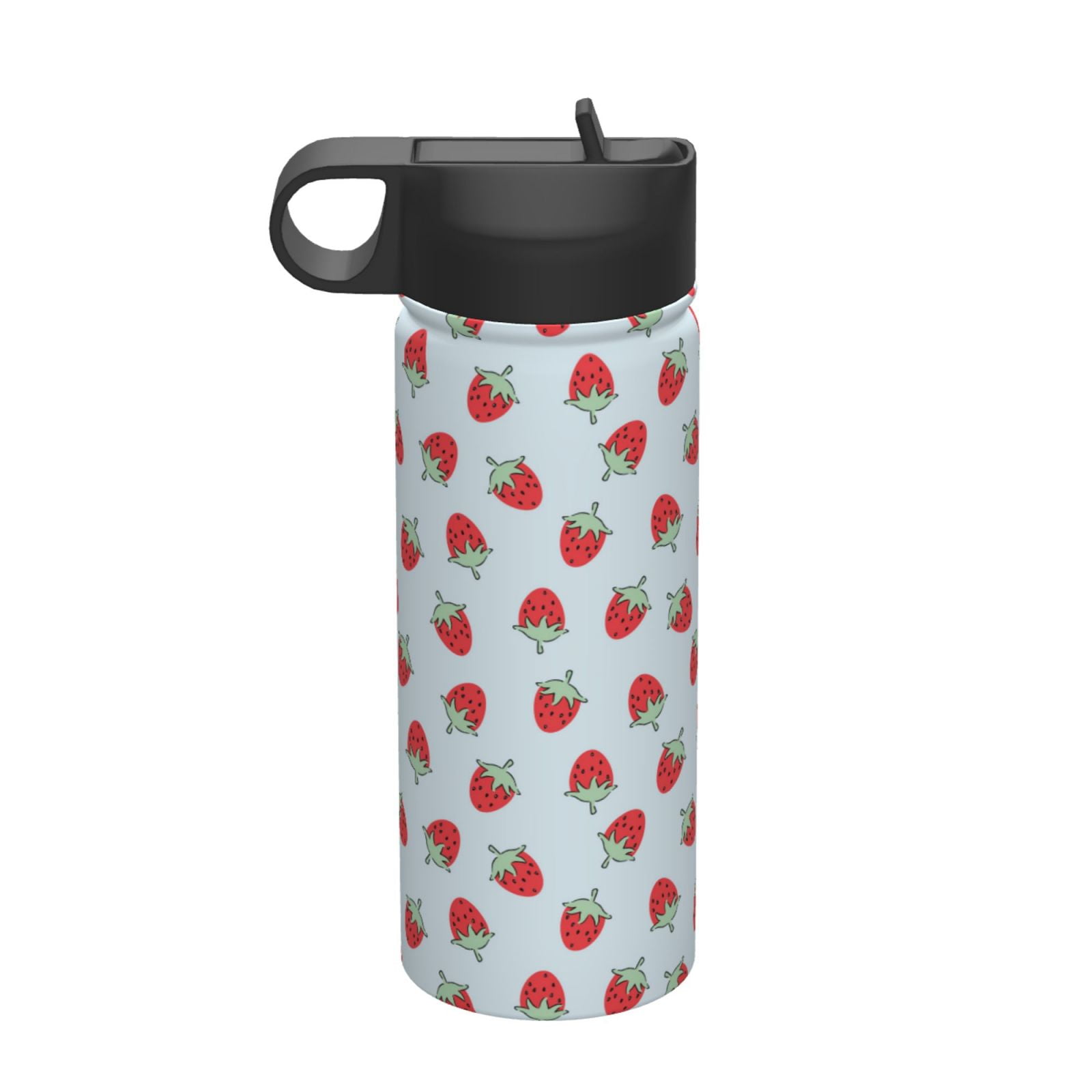 Balery Hand Drawn Strawberry Pattern Water Bottle,18oz Sports Insulated ...