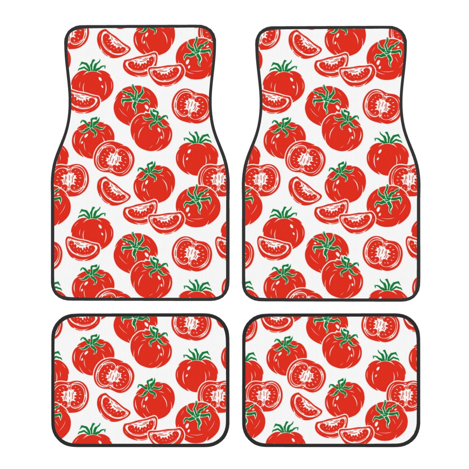 Balery Hand Drawn Tomatoes Pattern 4-Piece Floor Mats, Heavy-Duty ...