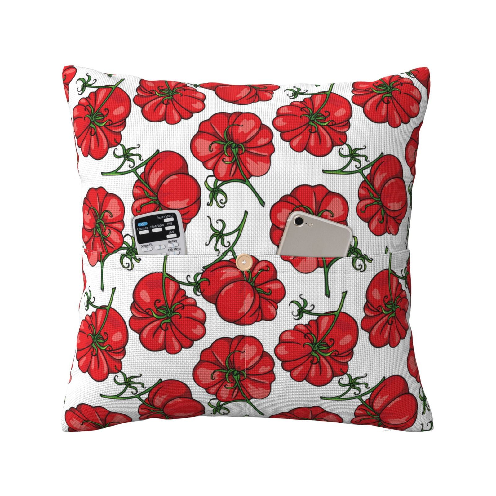 Balery Hand Drawn Tomatoes Pattern Linen Decorative Throw Pillow Covers Cushion Case Pillowcase ...
