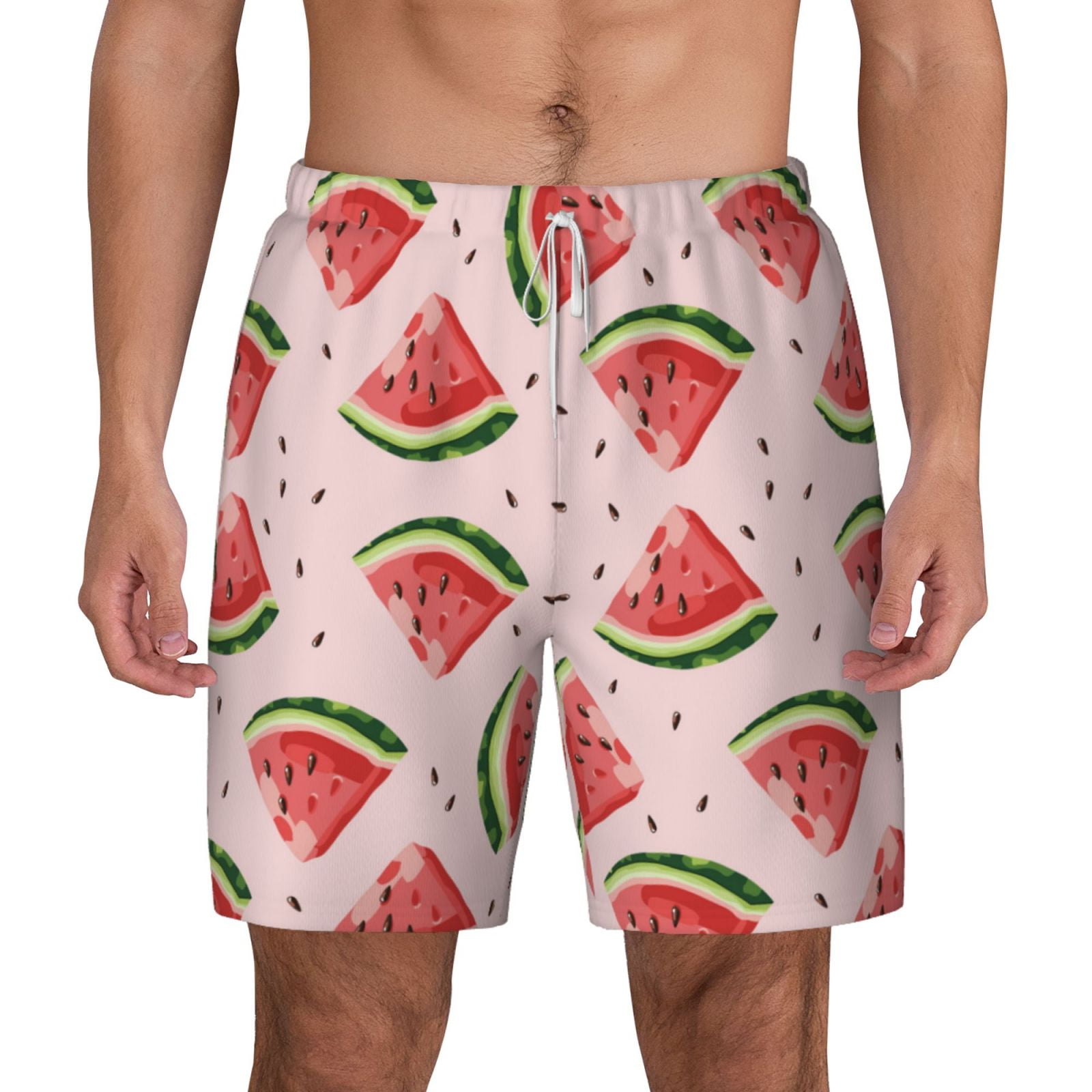Balery Hand Drawn Watermelon Mens Swim Trunks Swim Shorts for Men Quick ...