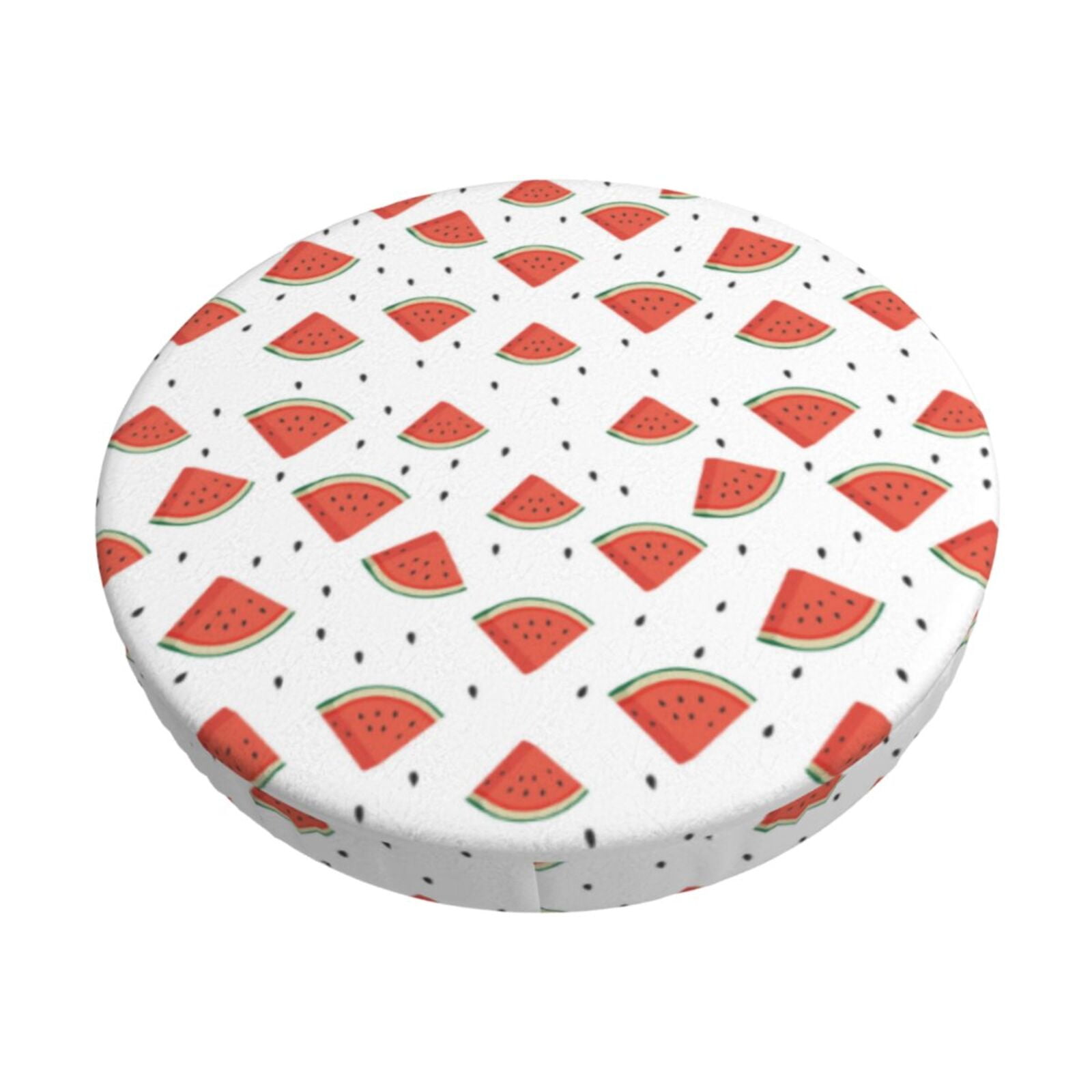 Balery Hand Drawn Watermelon Round Bar Stool Seat Covers Velvet Fabric ...