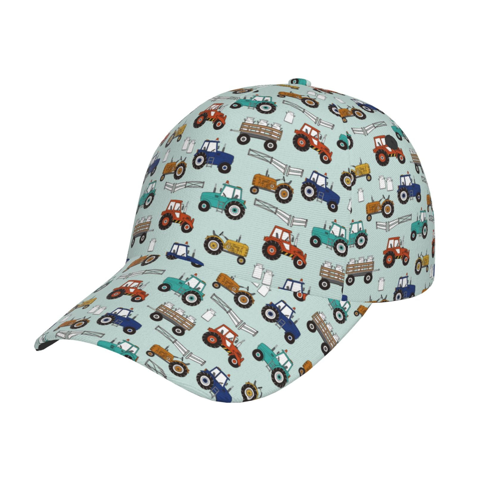 Balery Hand drawn tractors Pattern Baseball Cap Adjustable Size for ...