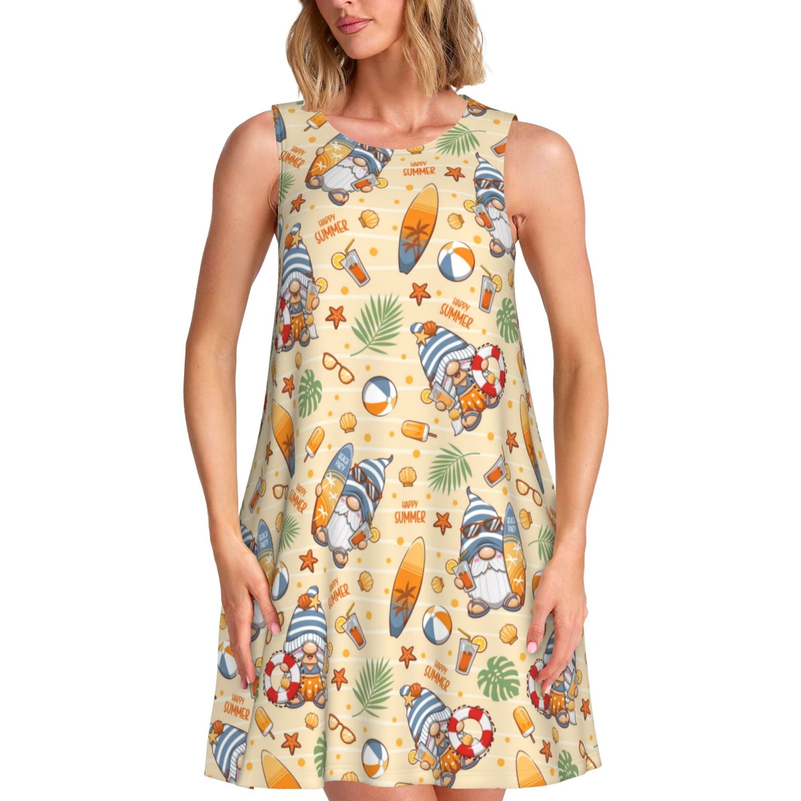 Balery Happy Summer With Gnome Pattern Women’s Summer Dresses – Loose ...