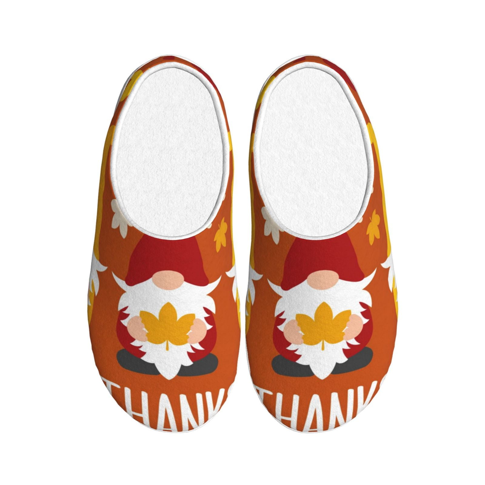 Balery Happy Thanksgiving Three Gnomes Pattern Women's Fuzzy Memory ...