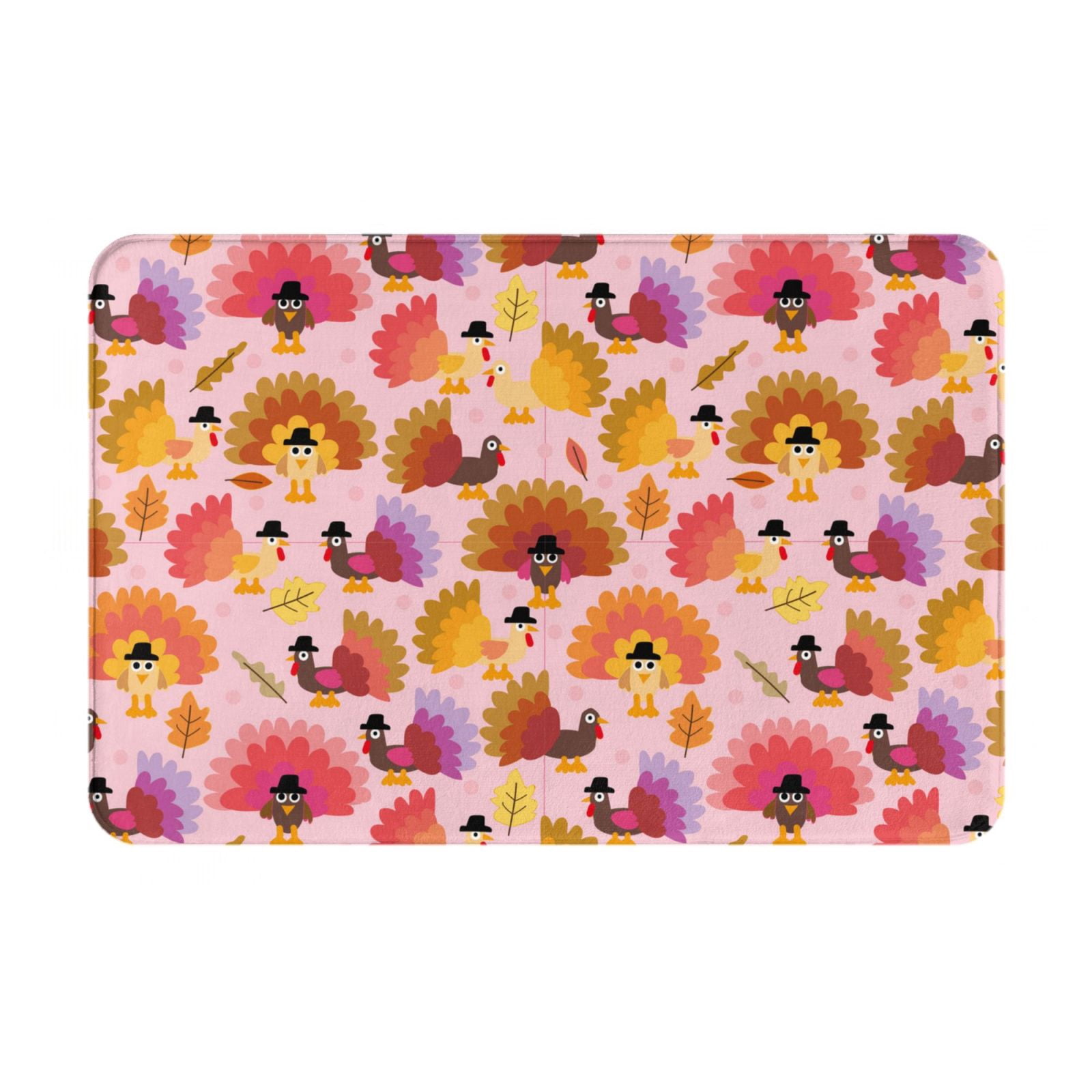 Balery Happy Thanksgiving Turkey Doormat, Durable Flannel Fabric ...