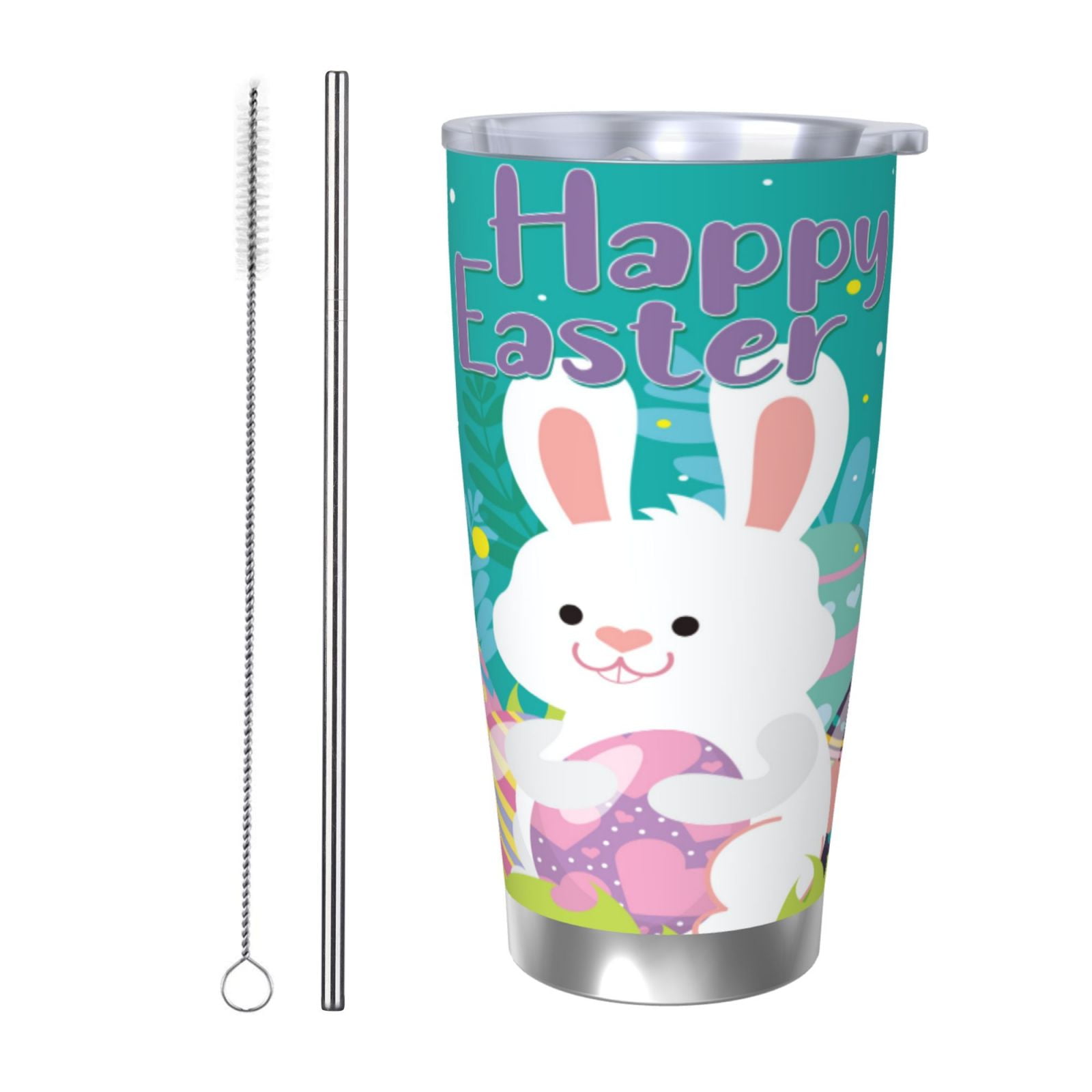 Balery Happy easter Pattern 20oz Insulated Car Cup with Dual Drink Lids ...