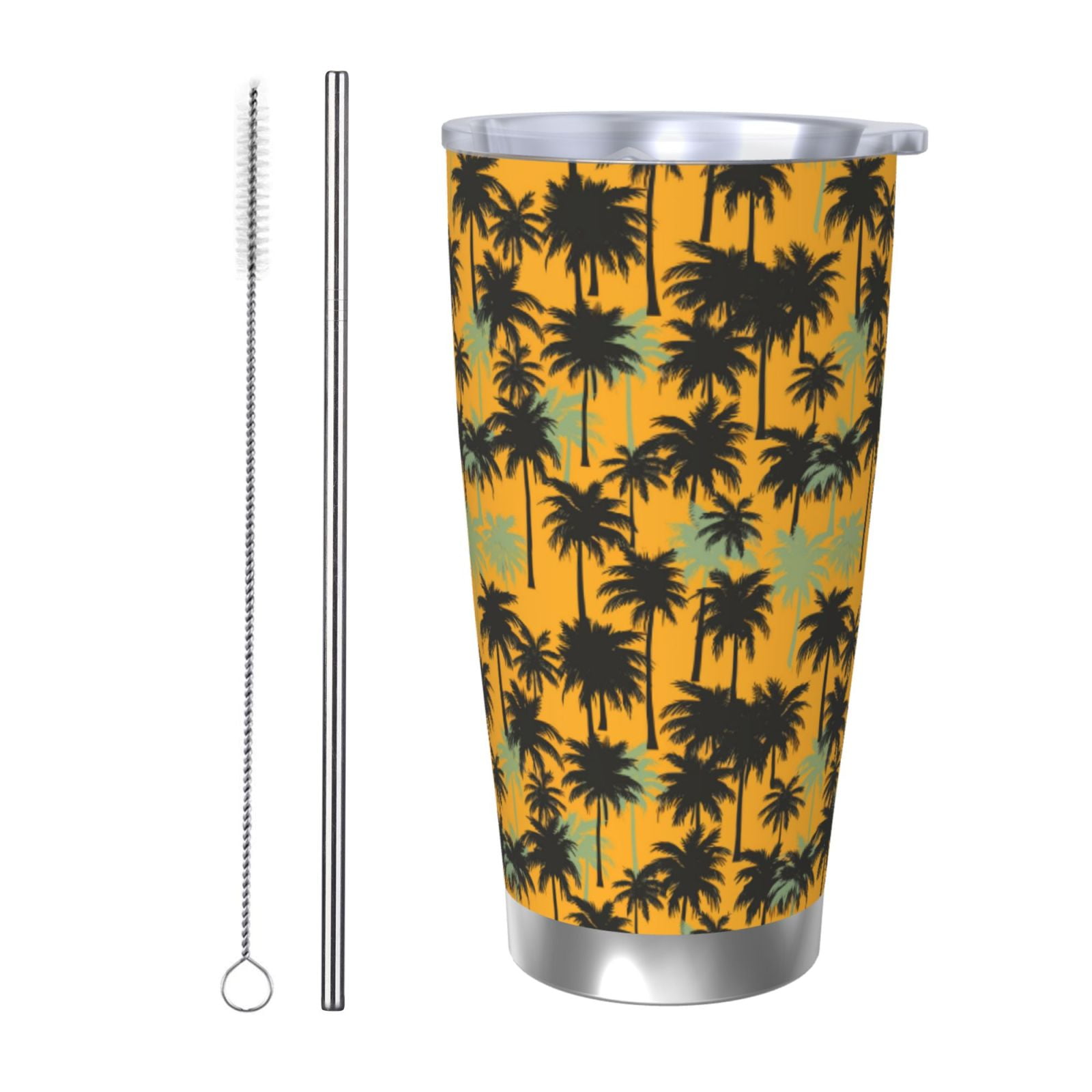 Balery Hawaii Palms Pattern 20oz Insulated Car Cup with Dual Drink Lids ...