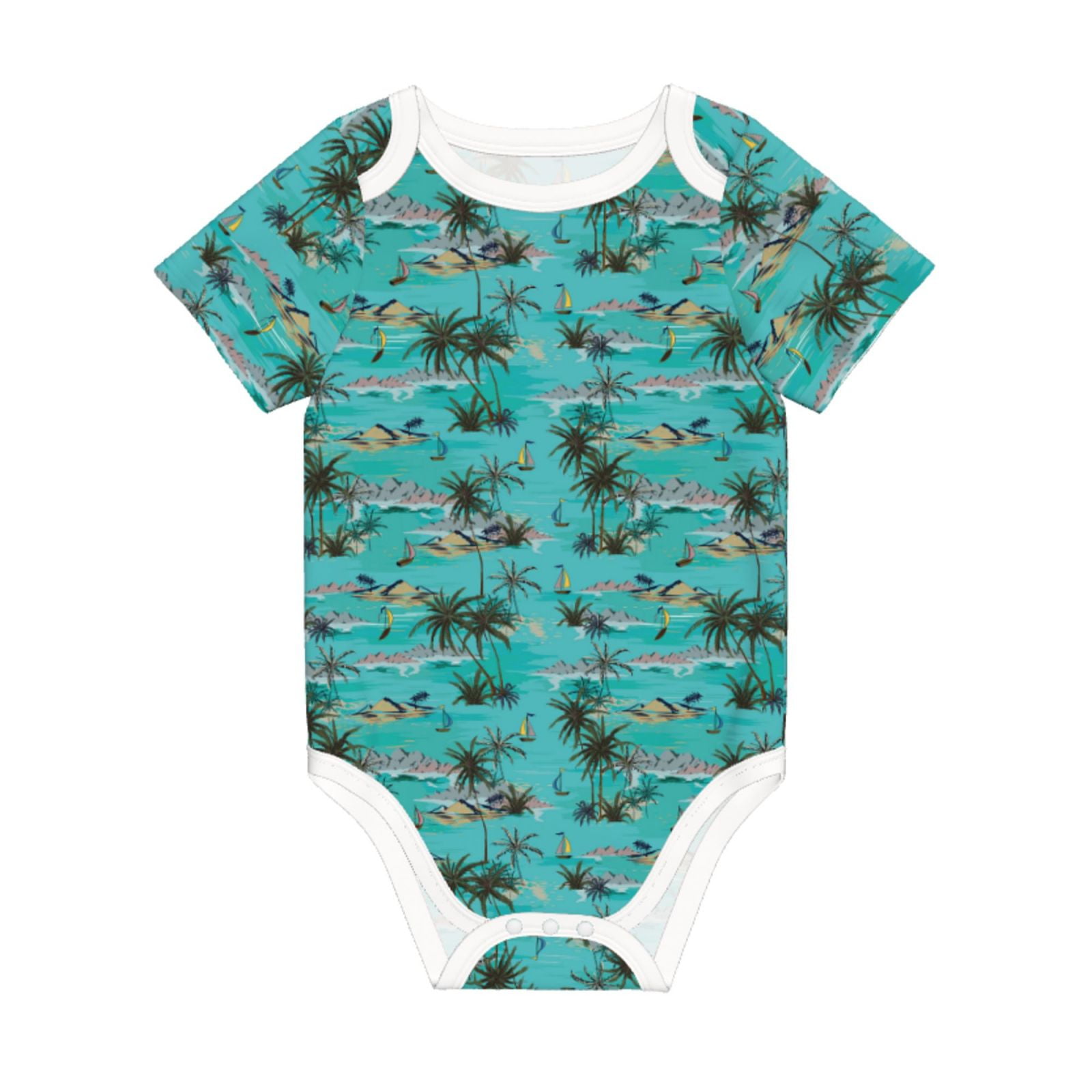 Balery Hawaii Palms Pattern Baby Climbing Clothes Infant Bodysuit Cute ...