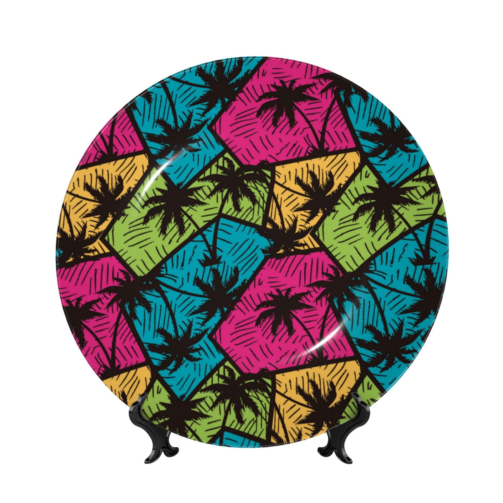 Balery Hawaii Palms Print Bone China Decorative Plate Ceramic Dinner ...