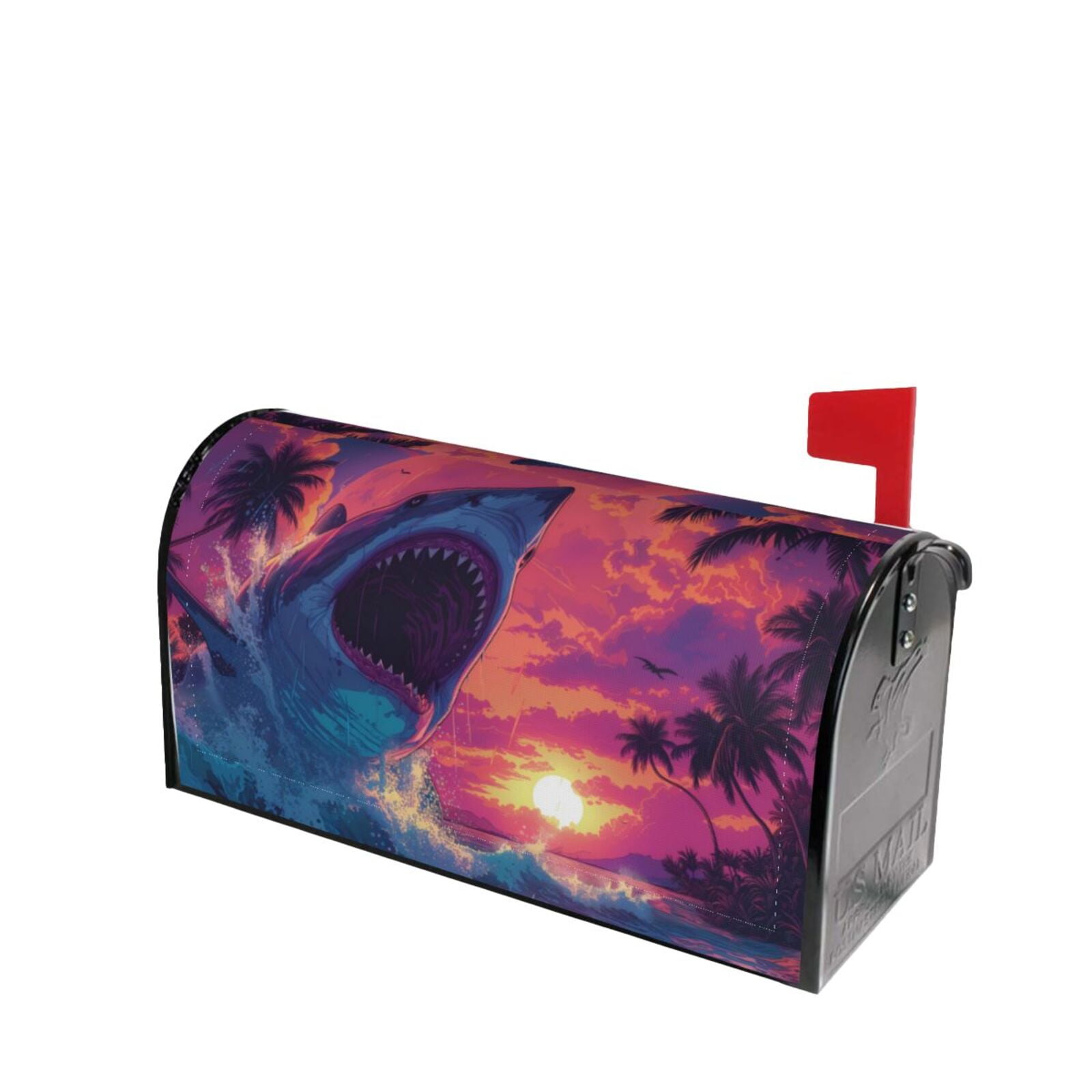Balery Hawaiian Island Beach Shark Mailbox Cover - Standard Size-25 ...