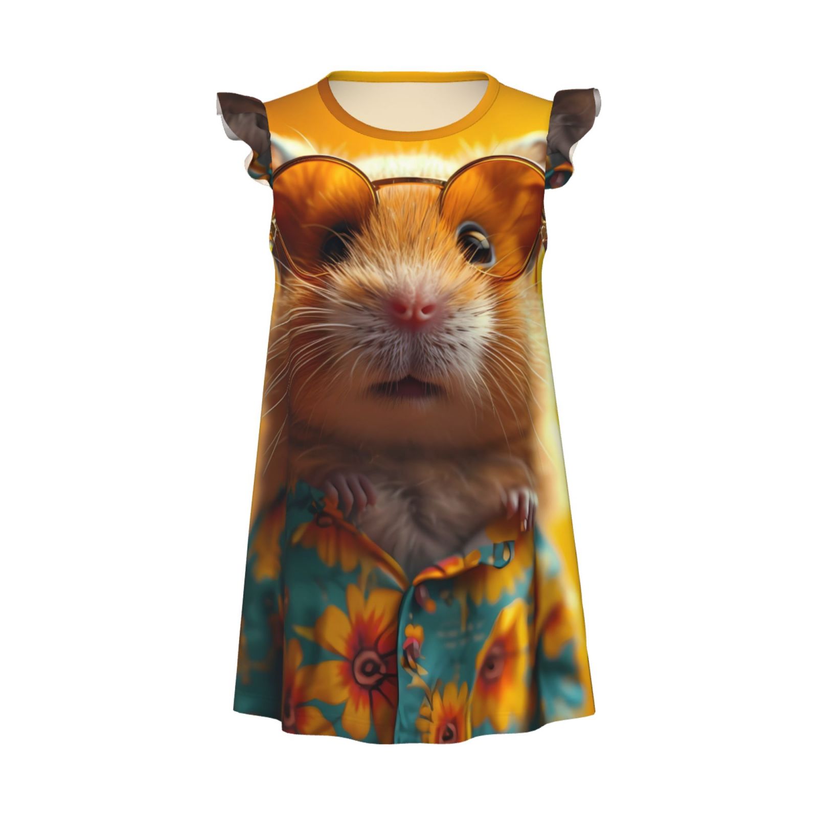 Balery Hawaiian Style Guinea Pig Princess Nightgown for Girls Flutter ...