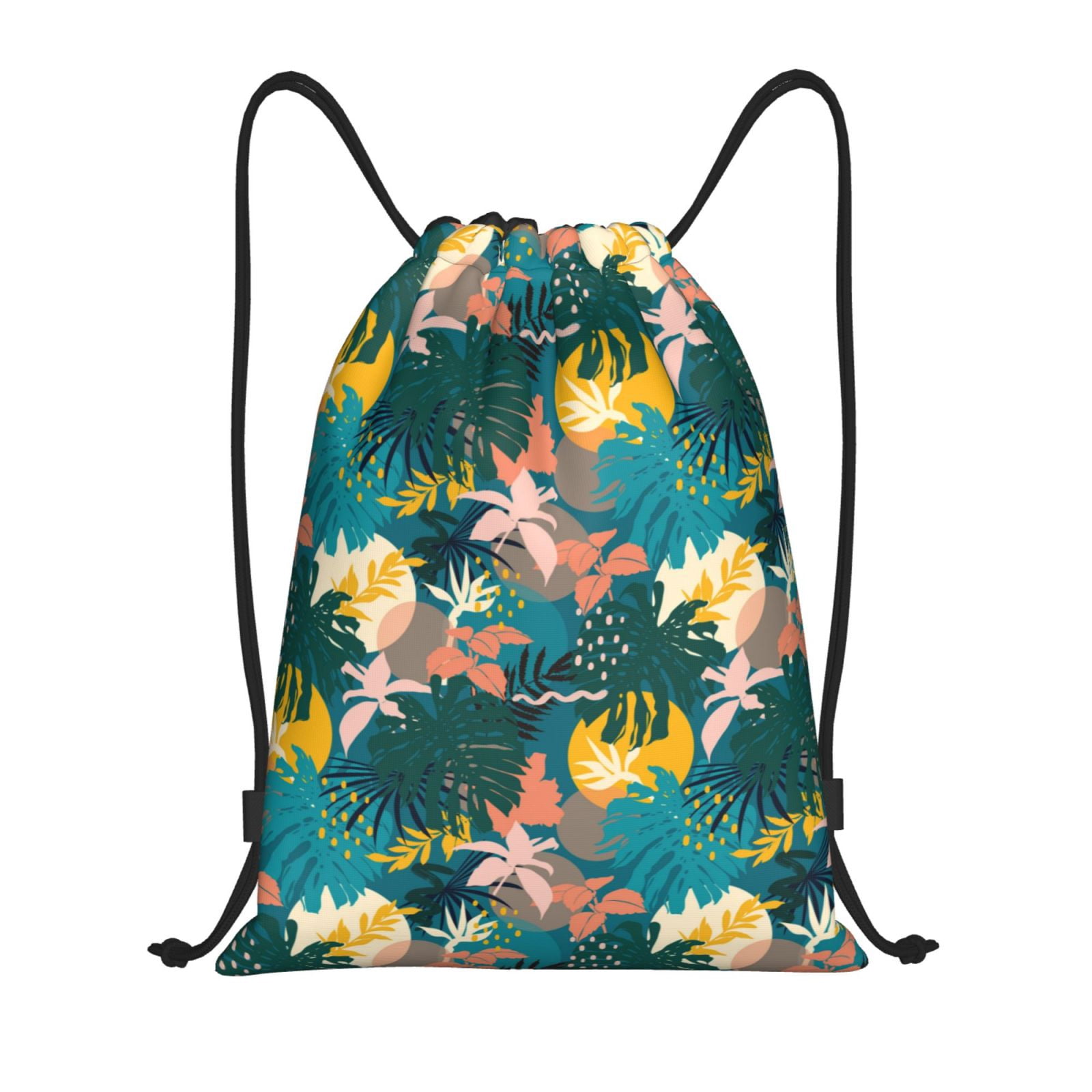 Balery Hawaiian Style Pattern Drawstring Backpack Bag Sport Gym ...