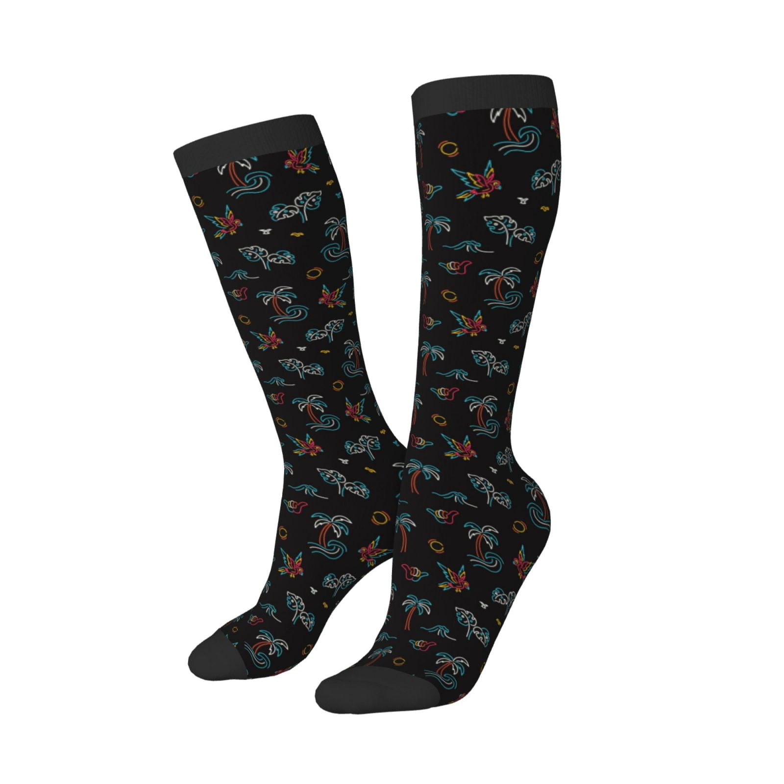 Balery Hawaiian Style Printed Novelty Socks Men's Women's Crew Socks ...