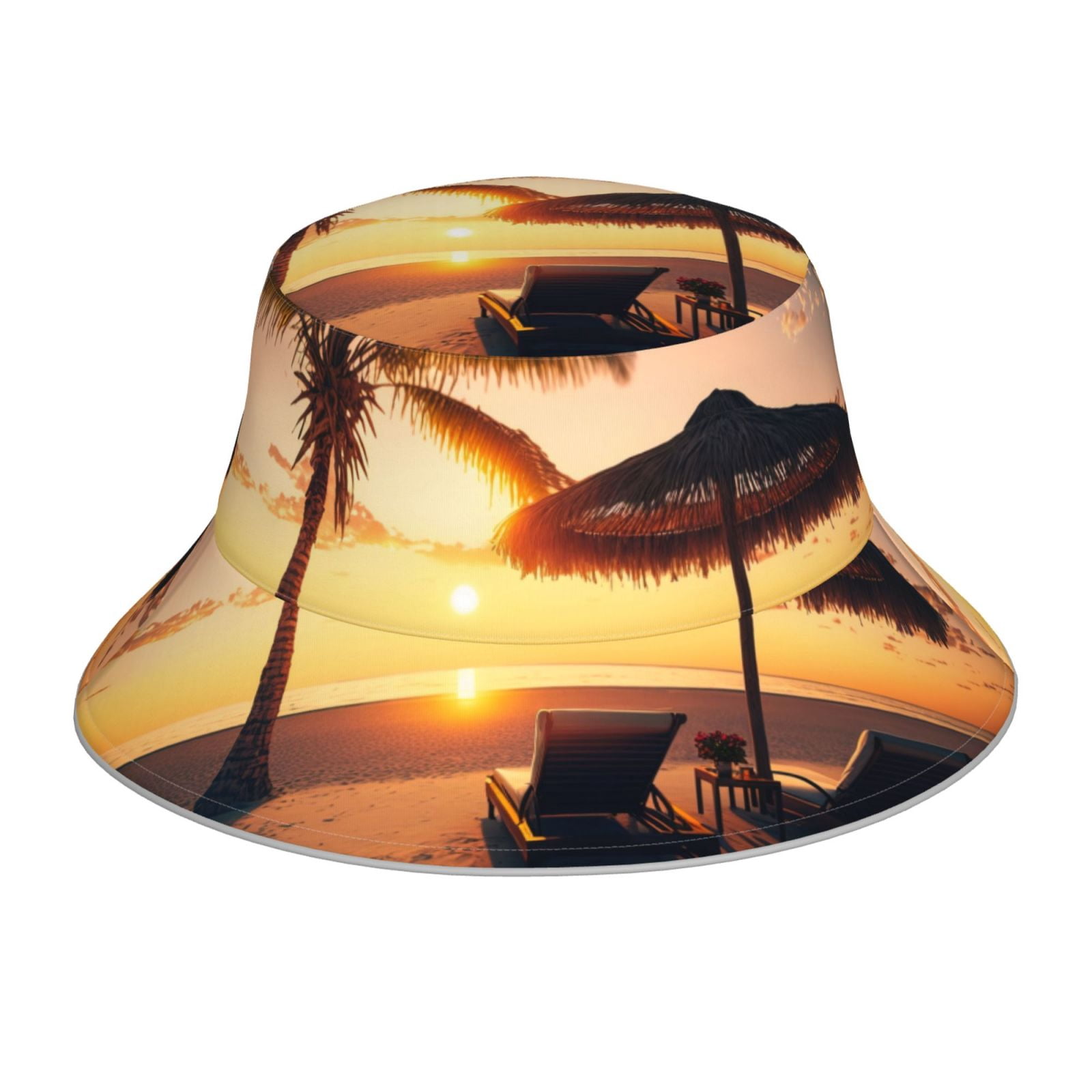 Balery Hawaiian Sunset Beach Sun Hats for Men Women Bucket Hat UPF 50 ...