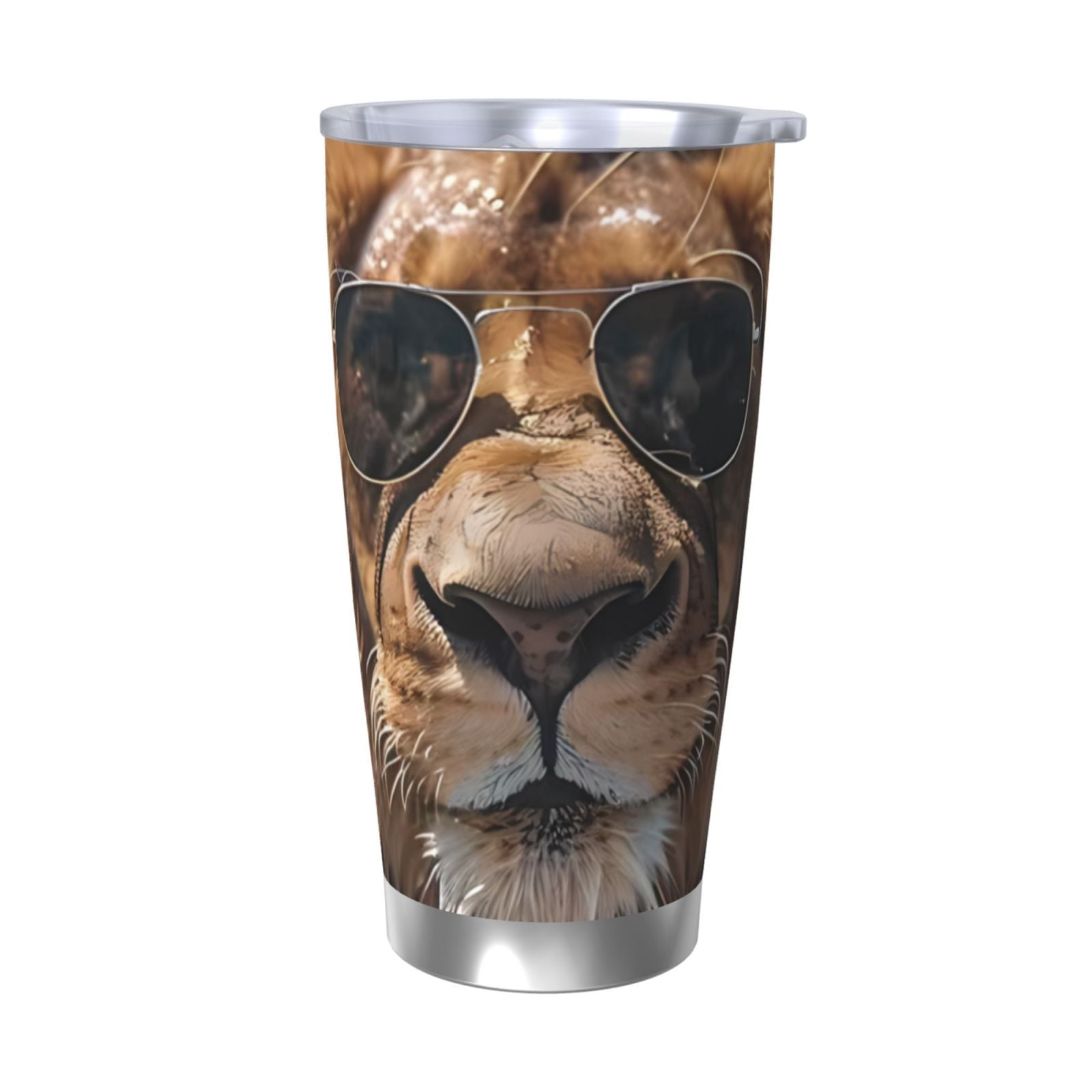 Balery Hawaiian Swimming Lion Pattern 20oz Insulated Car Cup with Dual ...