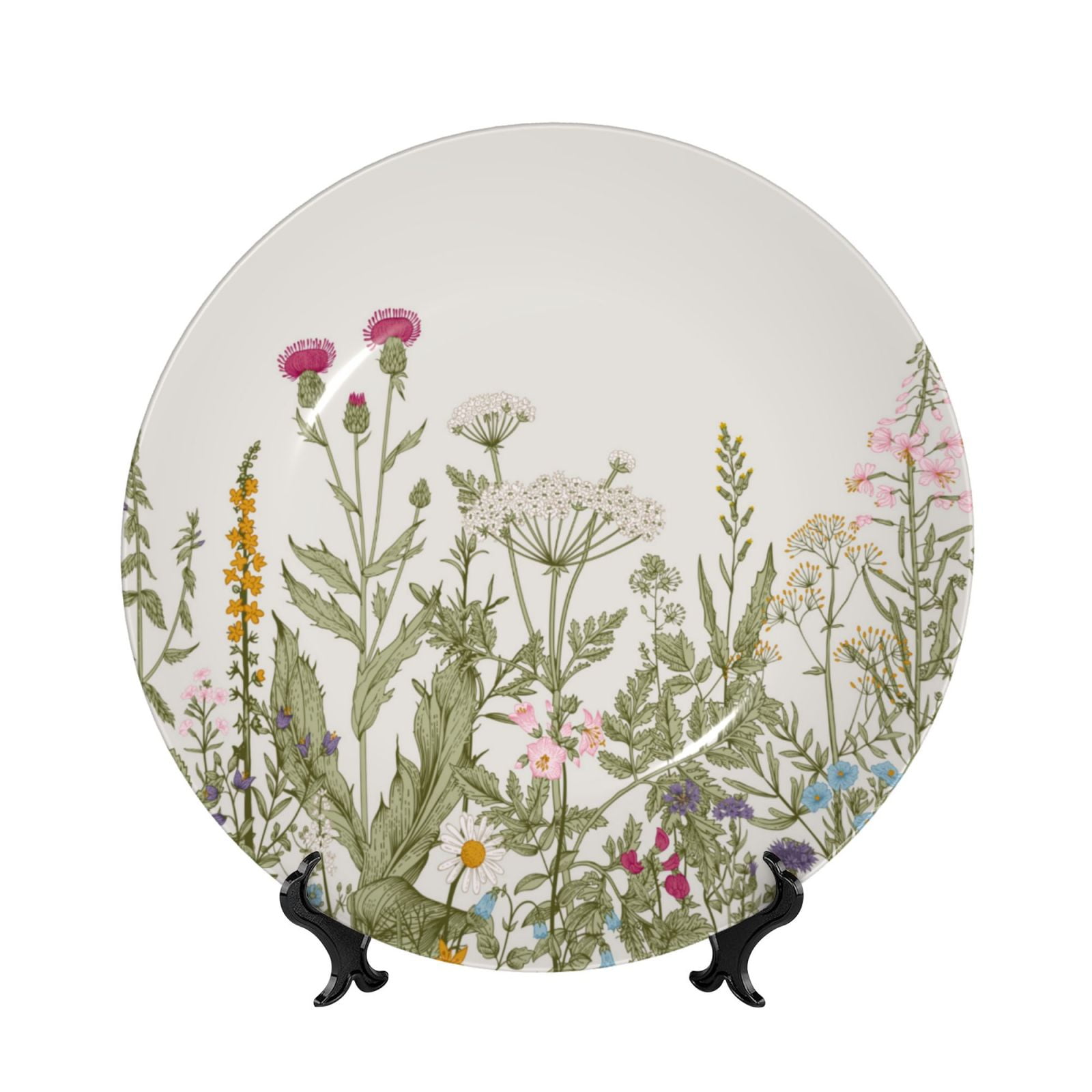 Balery Herbs and Wildflowers Print Bone China Decorative Plate Ceramic ...