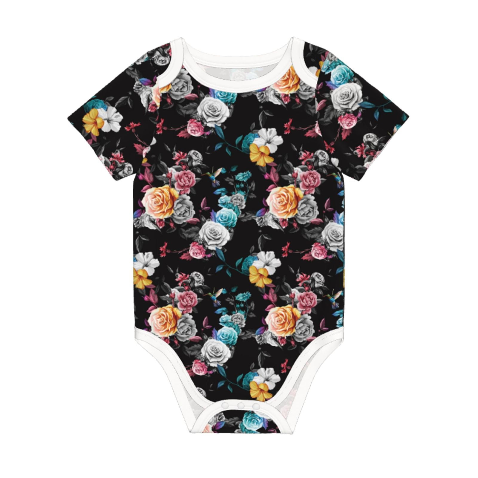 Balery Hibiscus Rose Pattern Baby Climbing Clothes Infant Bodysuit Cute ...