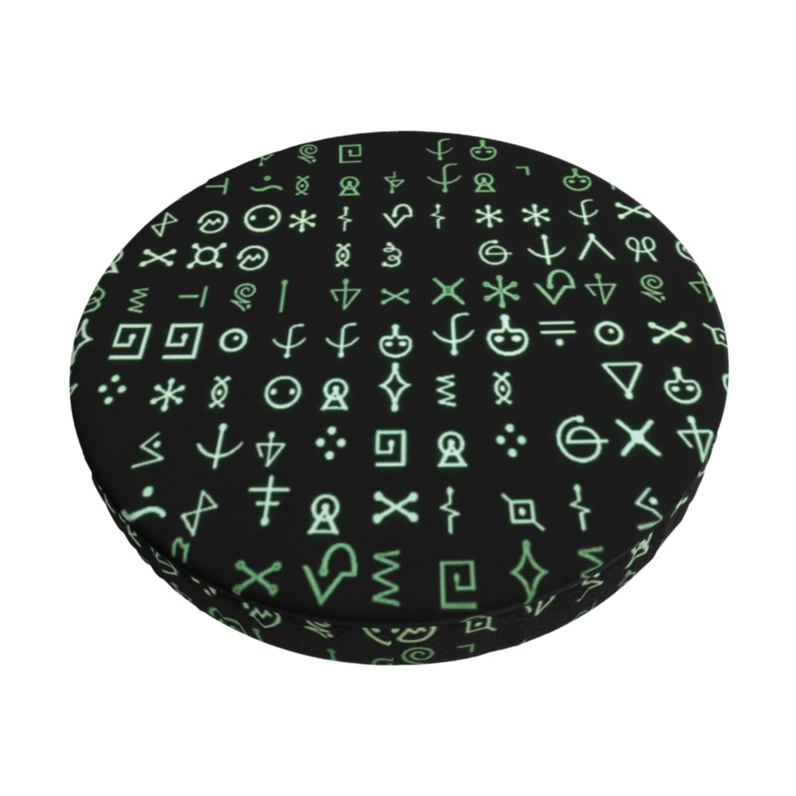 Balery Hieroglyphic Symbols Pattern Round Bar Stool Seat Covers Velvet ...