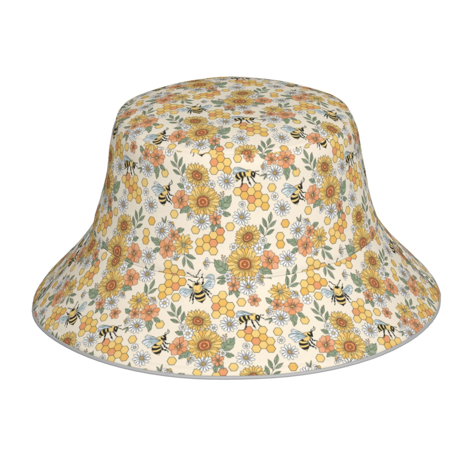Balery Hippie Bee Honeycomb Sun Hats for Men Women Bucket Hat UPF 50 ...