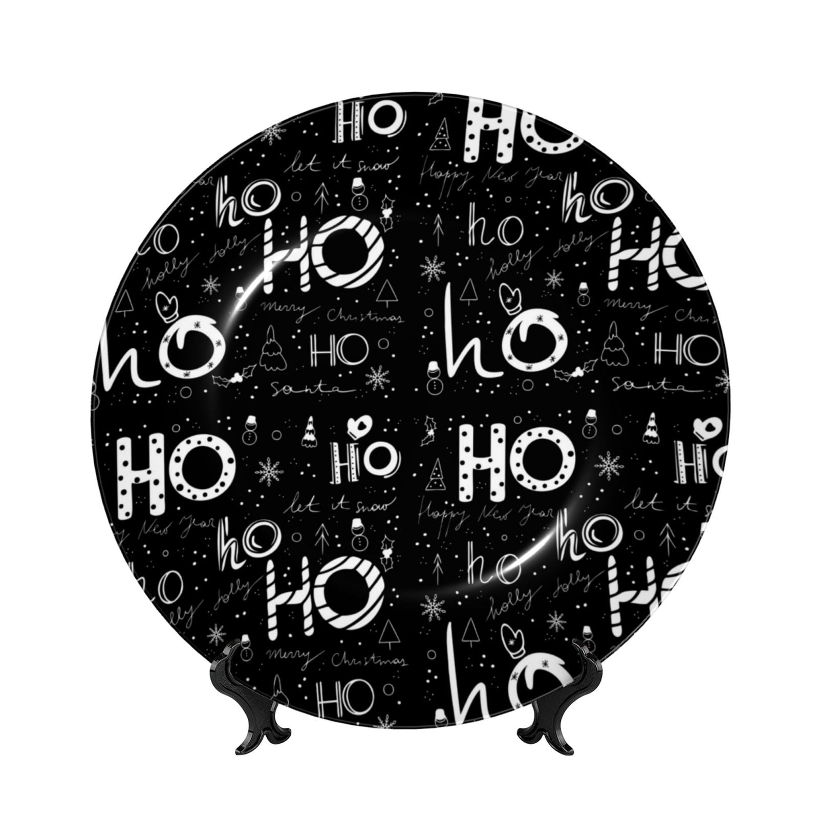 Balery Ho-Ho-Ho 2 Print Bone China Decorative Plate Ceramic Dinner ...