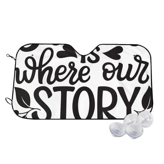 Balery Home Is Where Our Story Begins Windshield Sun Shade, Car Front ...