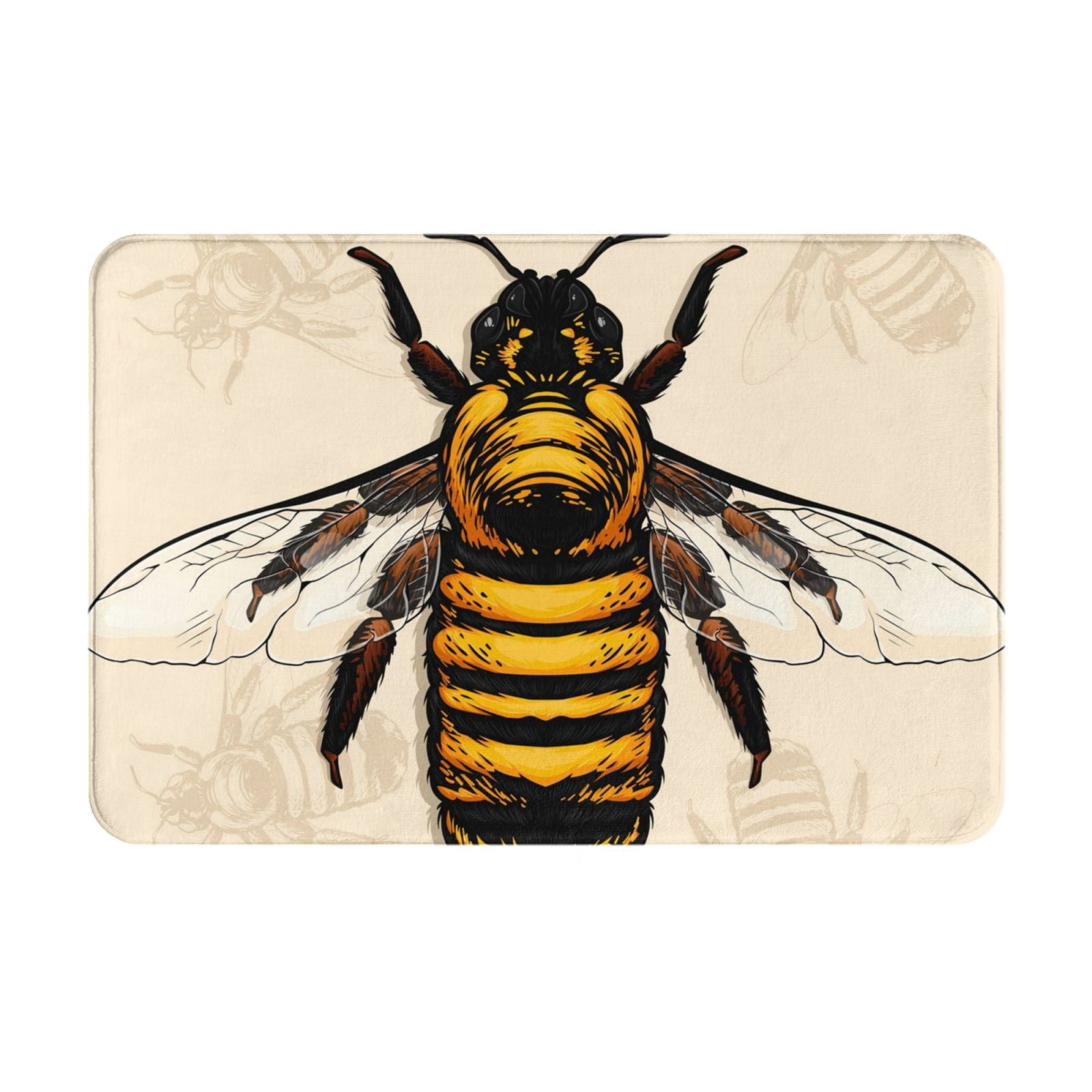 Balery Honey Bee Doormat, Durable Flannel Fabric, Waterproof Stain and ...