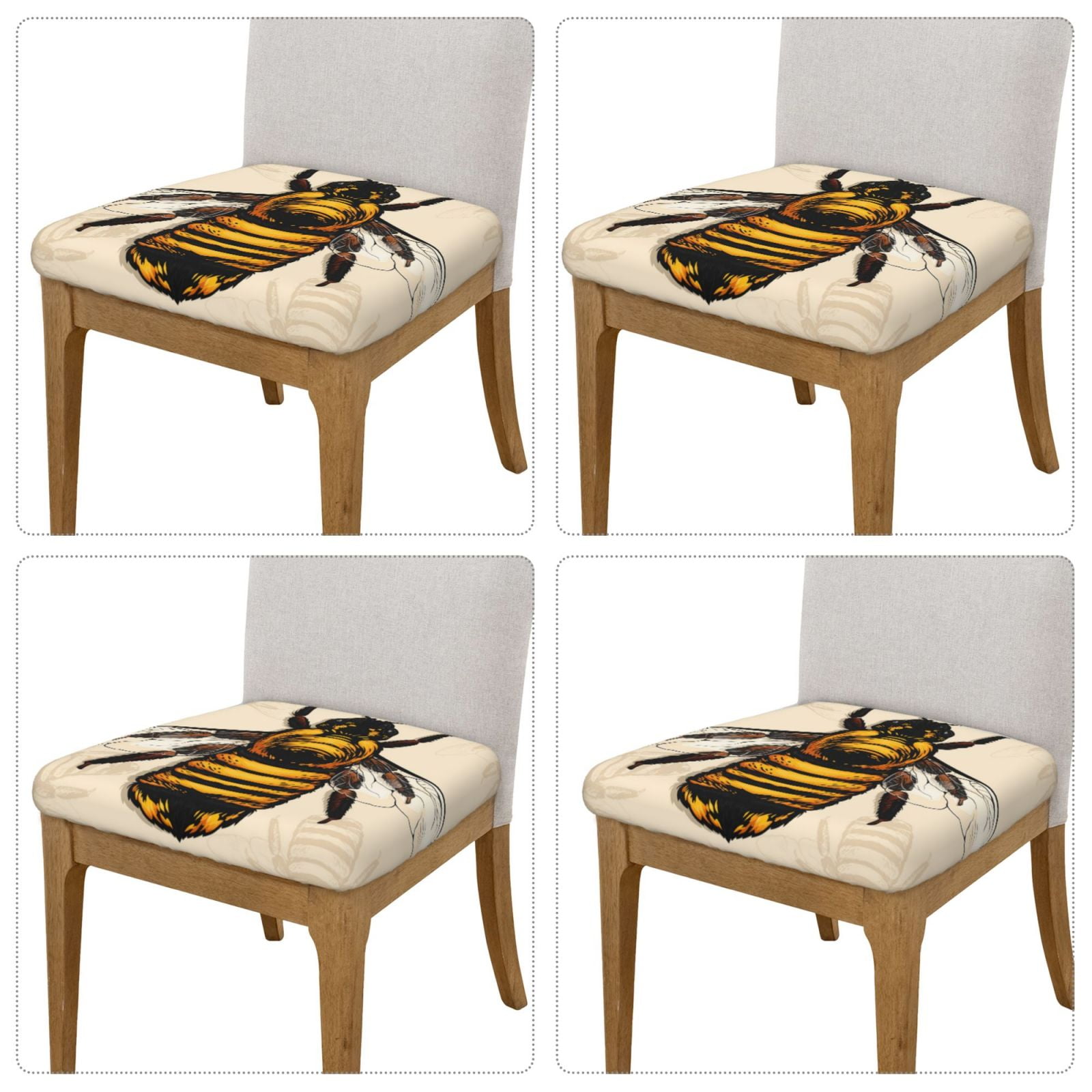 Balery Honey Bee Stretch Couch Cushion Covers, Individual Sofa Cushion ...