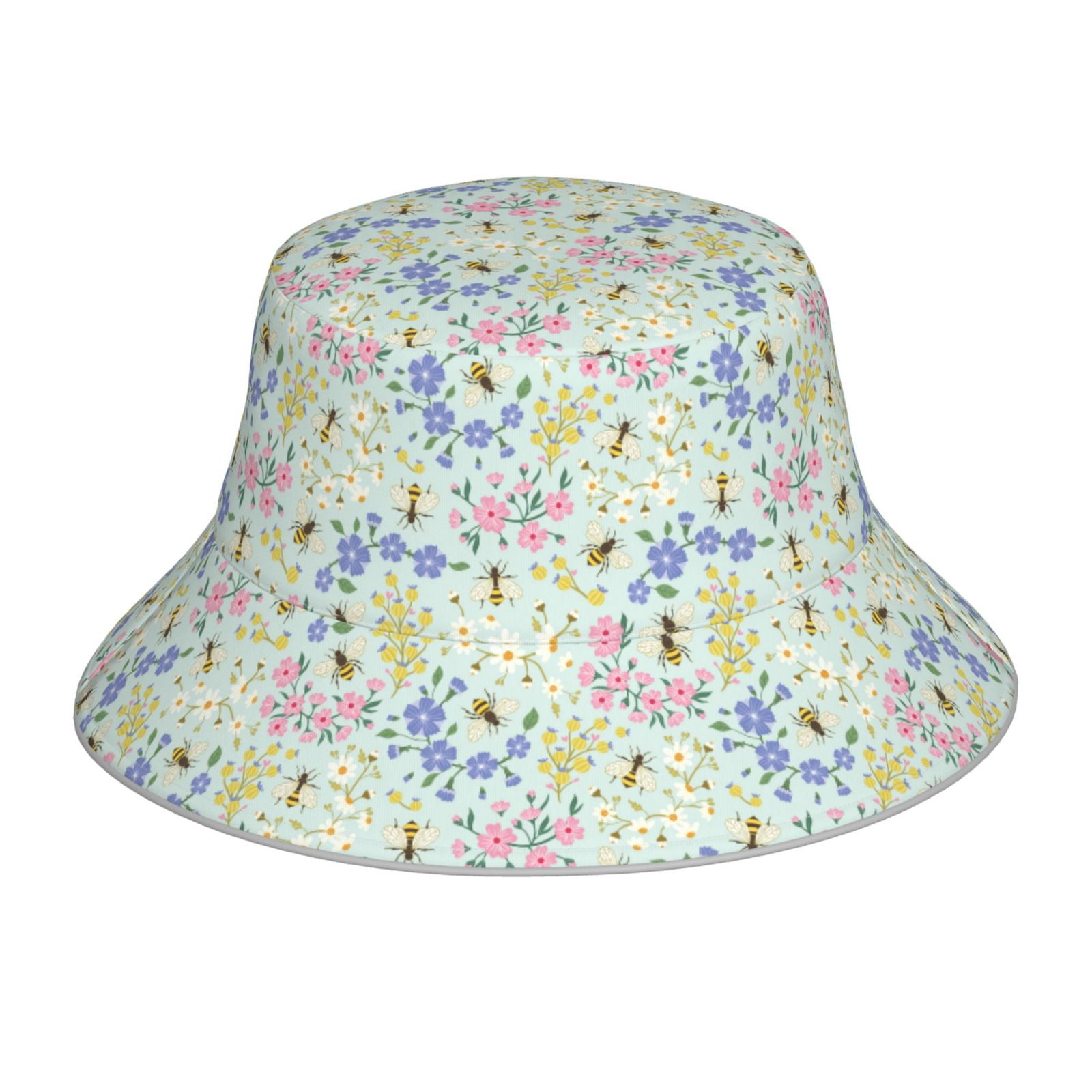 Balery Honey Bees And Flowers Sun Hats for Men Women Bucket Hat UPF 50 ...