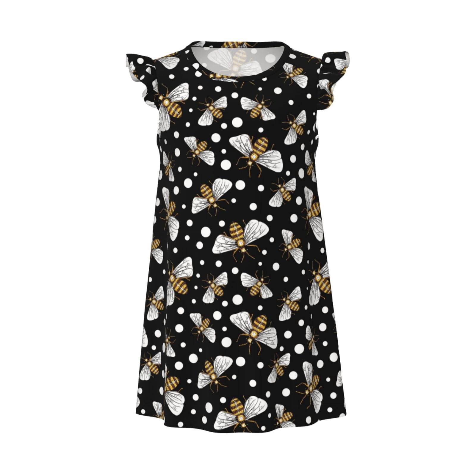 Balery Honey Bees at Night Princess Nightgown for Girls Flutter Sleeve ...
