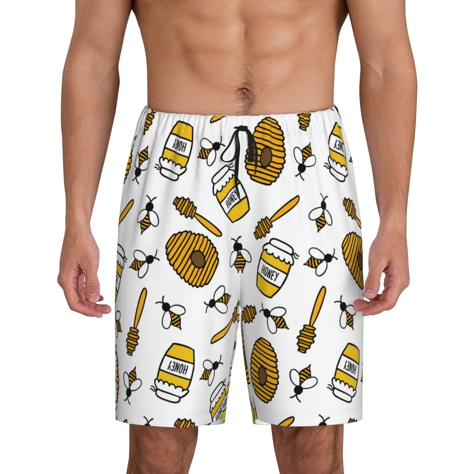 Balery Honey Men's Cotton Knit Pajama Shorts Waistband & Pockets,Short ...