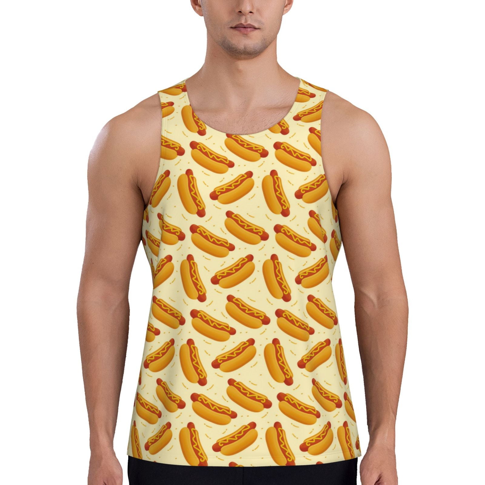 Balery Hot Dog 3 Pattern Men's Workout Tank Top Gym Muscle Tee Fitness ...